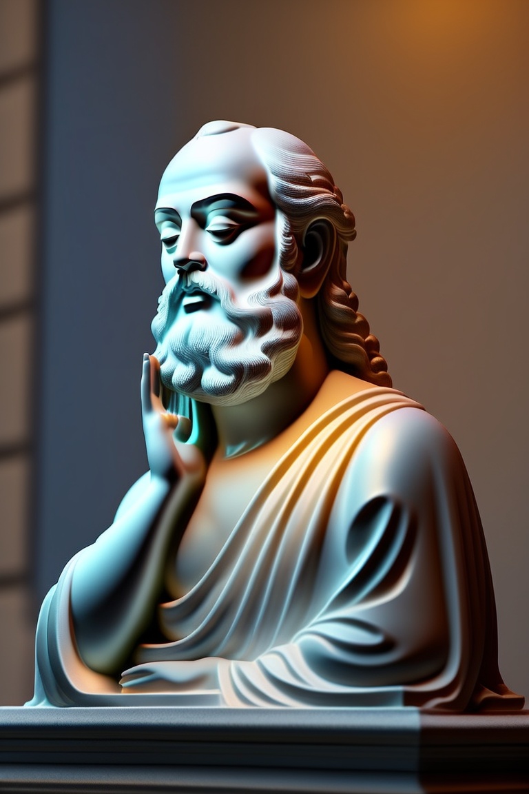 Lexica - Socrates in meditation, with a small luminous Buddha above his ...