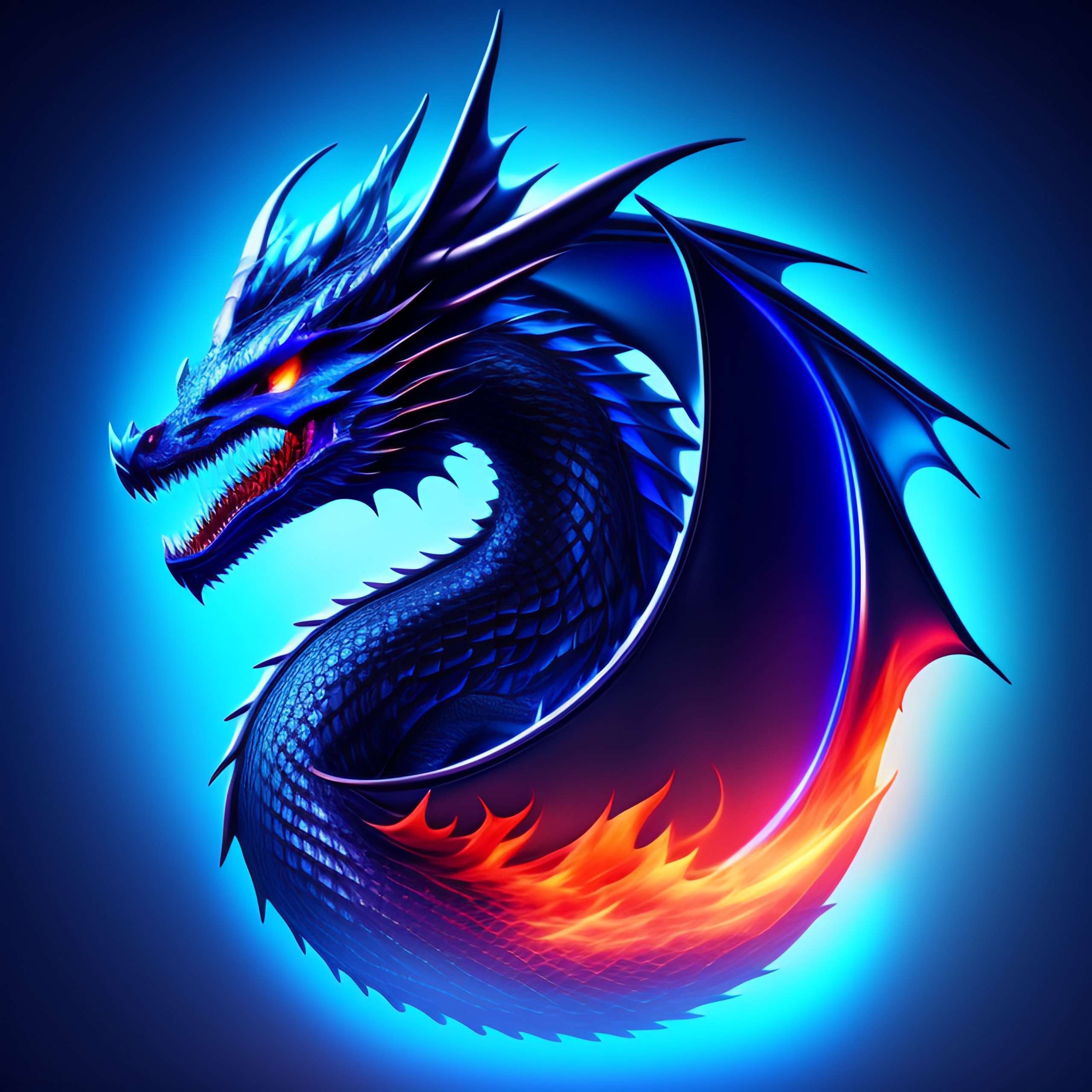 Blue Flame Dragon Wallpaper