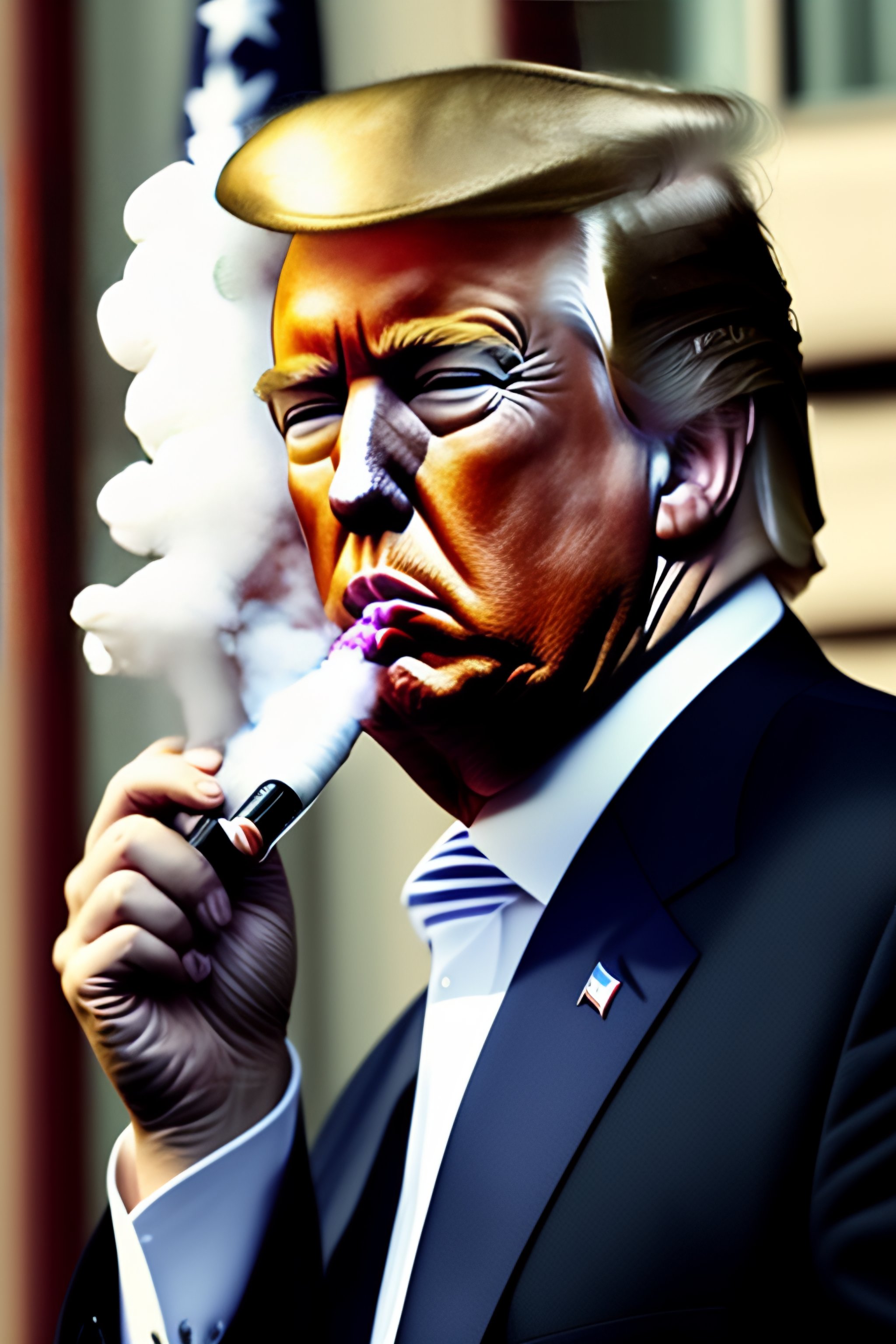 Lexica - Donald trump smoking a cigarette