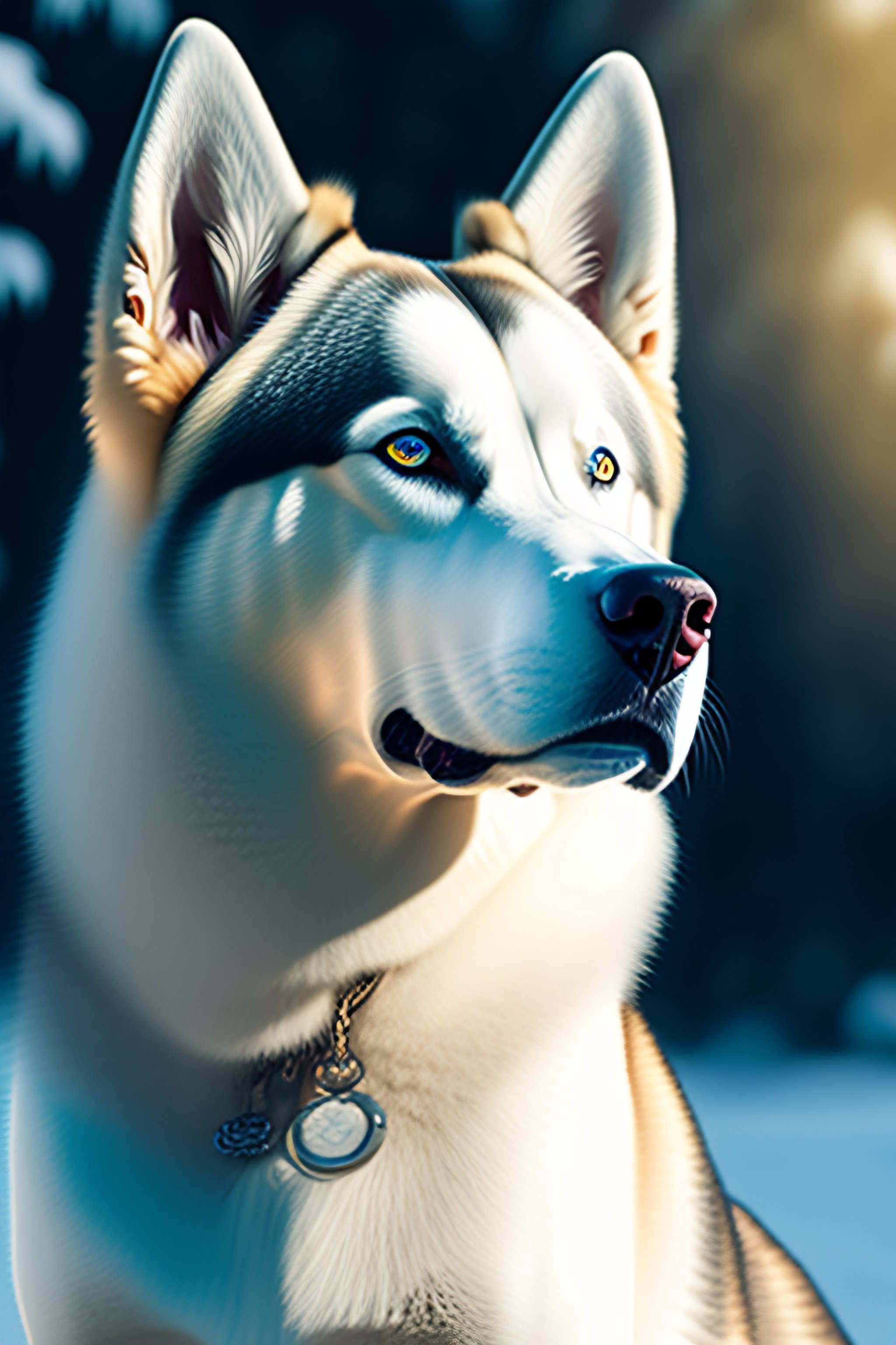 Lexica - Hyperrealistic neo - rococo Siberian Husky dogs . highly ...