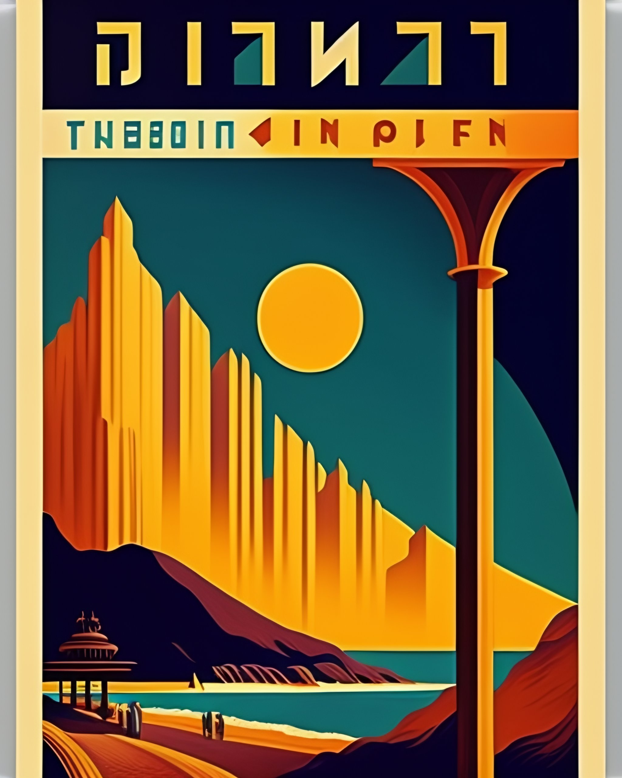 Lexica - Art deco travel poster