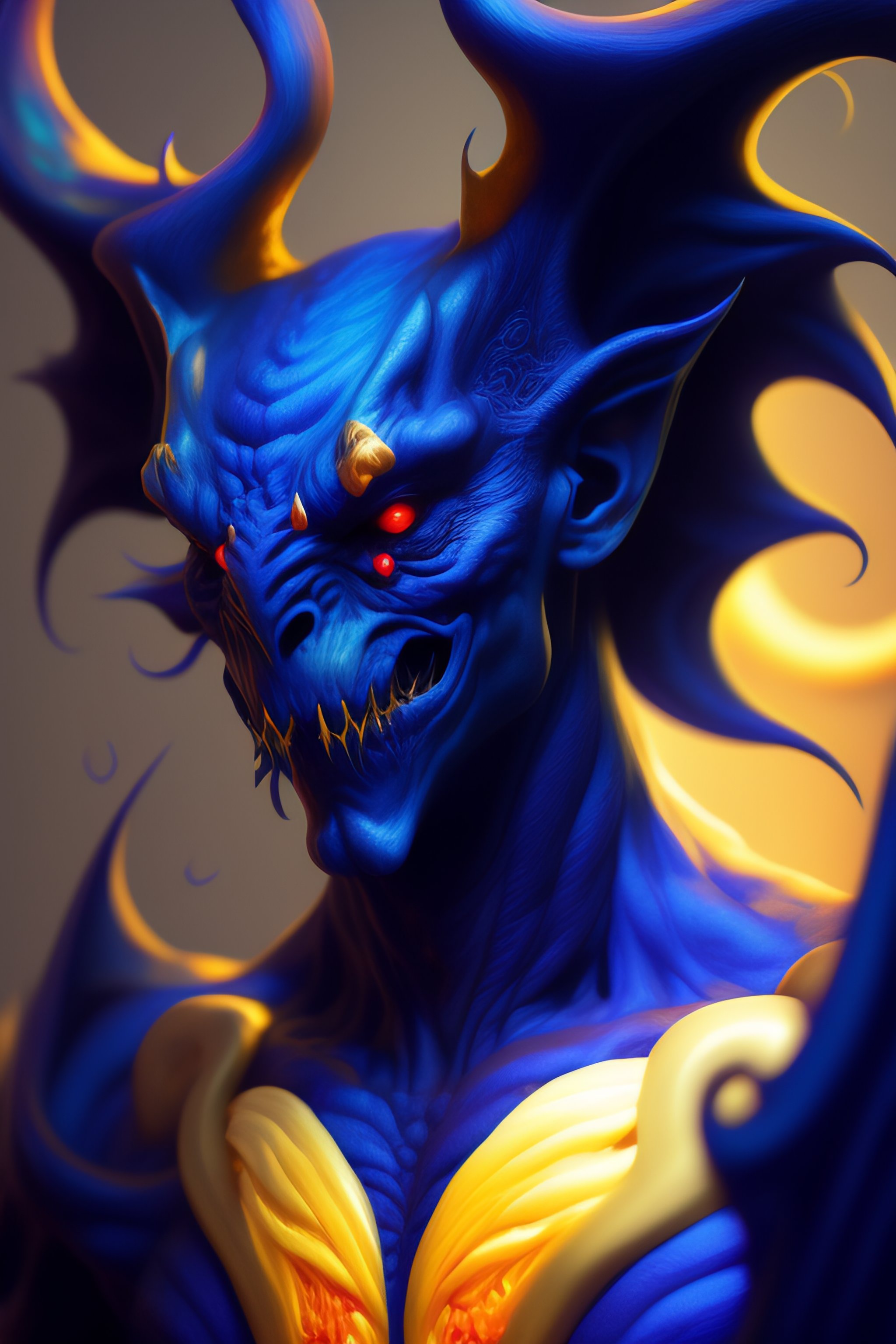 Lexica - Fullbody creature concept demon of envy looks like a hunched ...