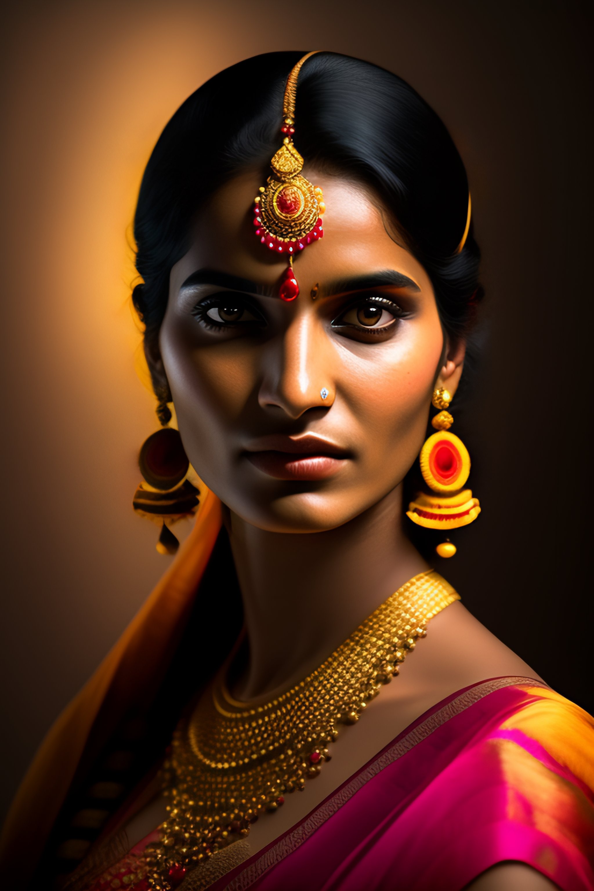 Lexica - Portrait of a young indian woman, light skin