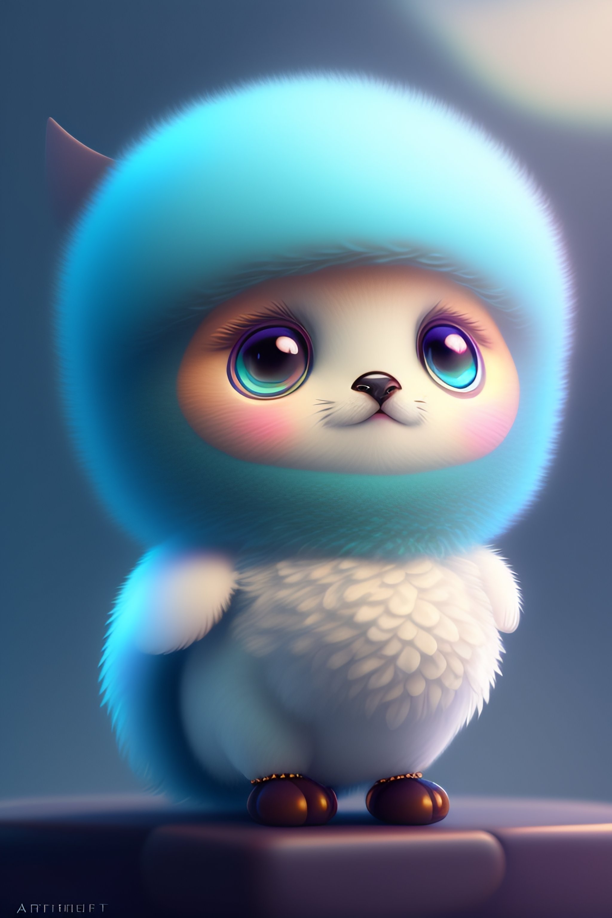 Lexica - Cute and adorable cartoon fluffy baby rhea, fantasy, dreamlike ...