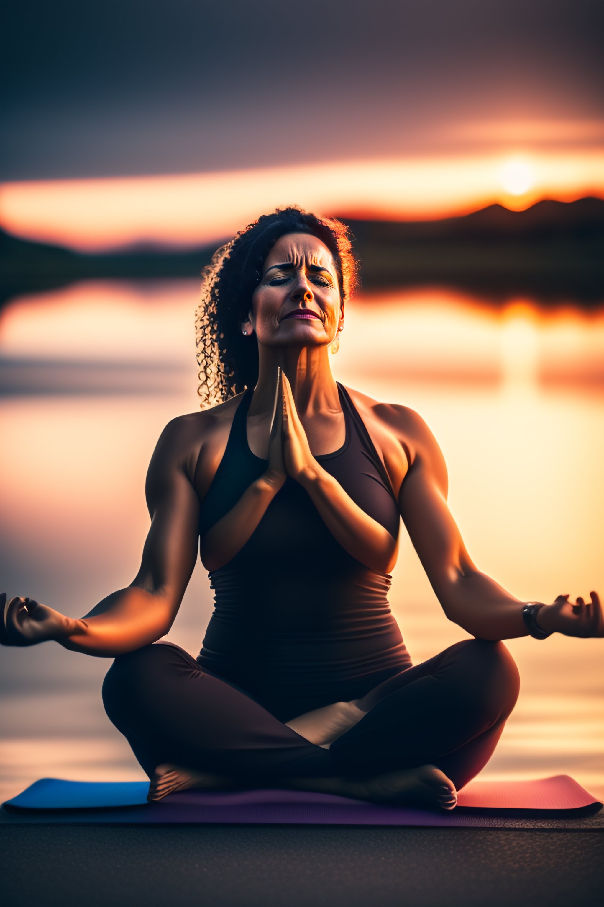 Lexica - Crying woman doing yoga