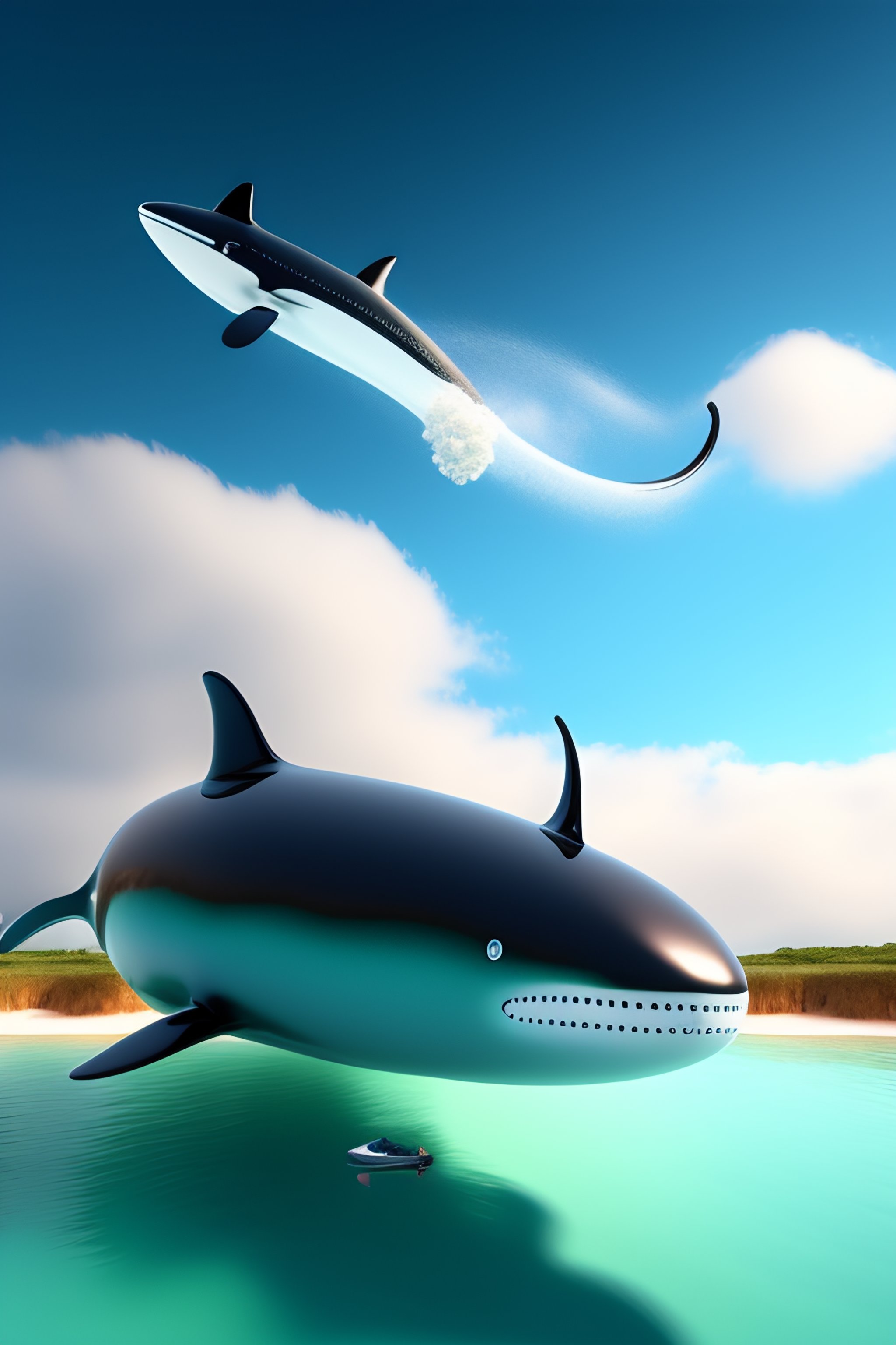 Lexica - Giant cat whale, 8k, centered, render 3d