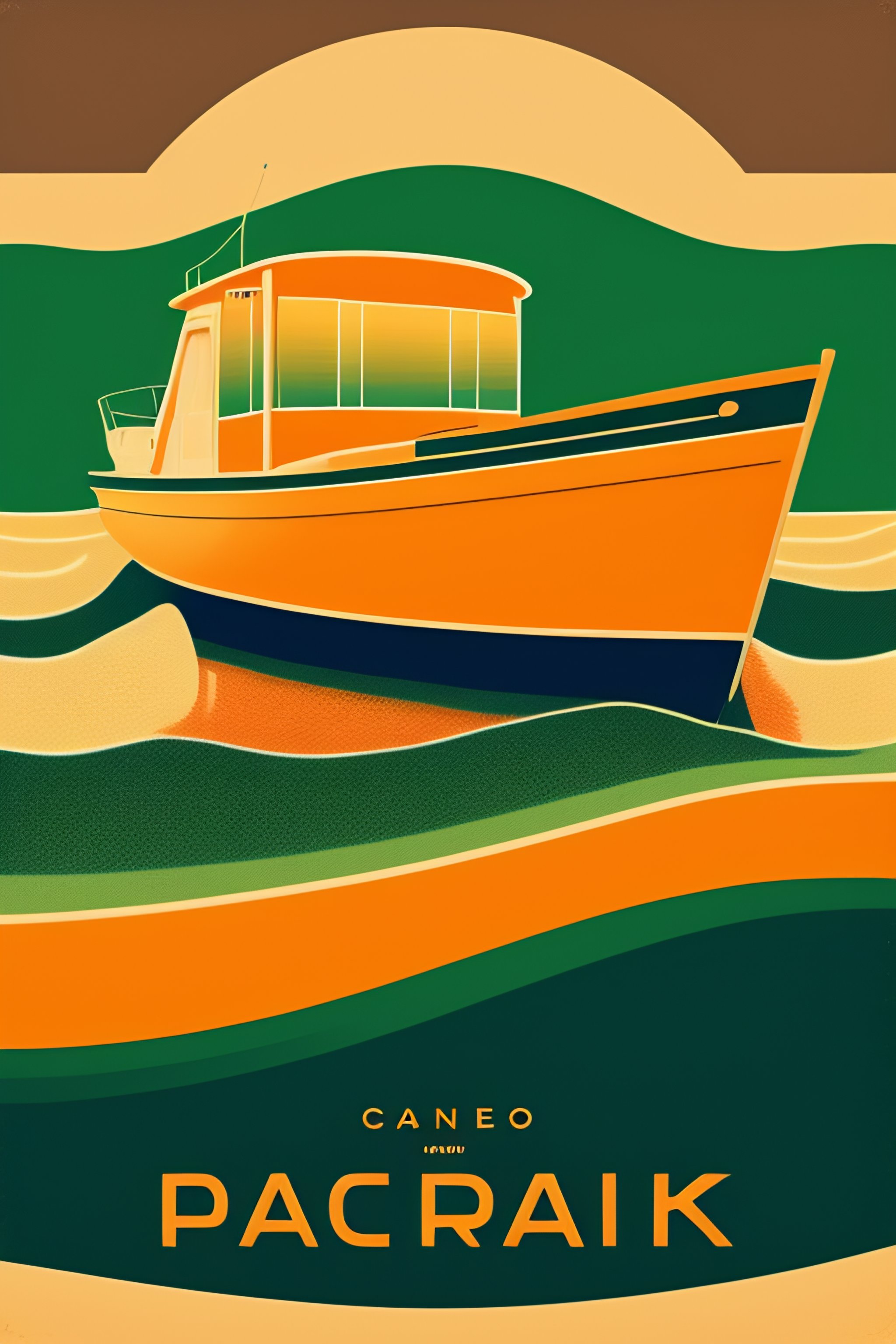 Lexica - A vintage neo retro poster of one pale orange and pale dark ...