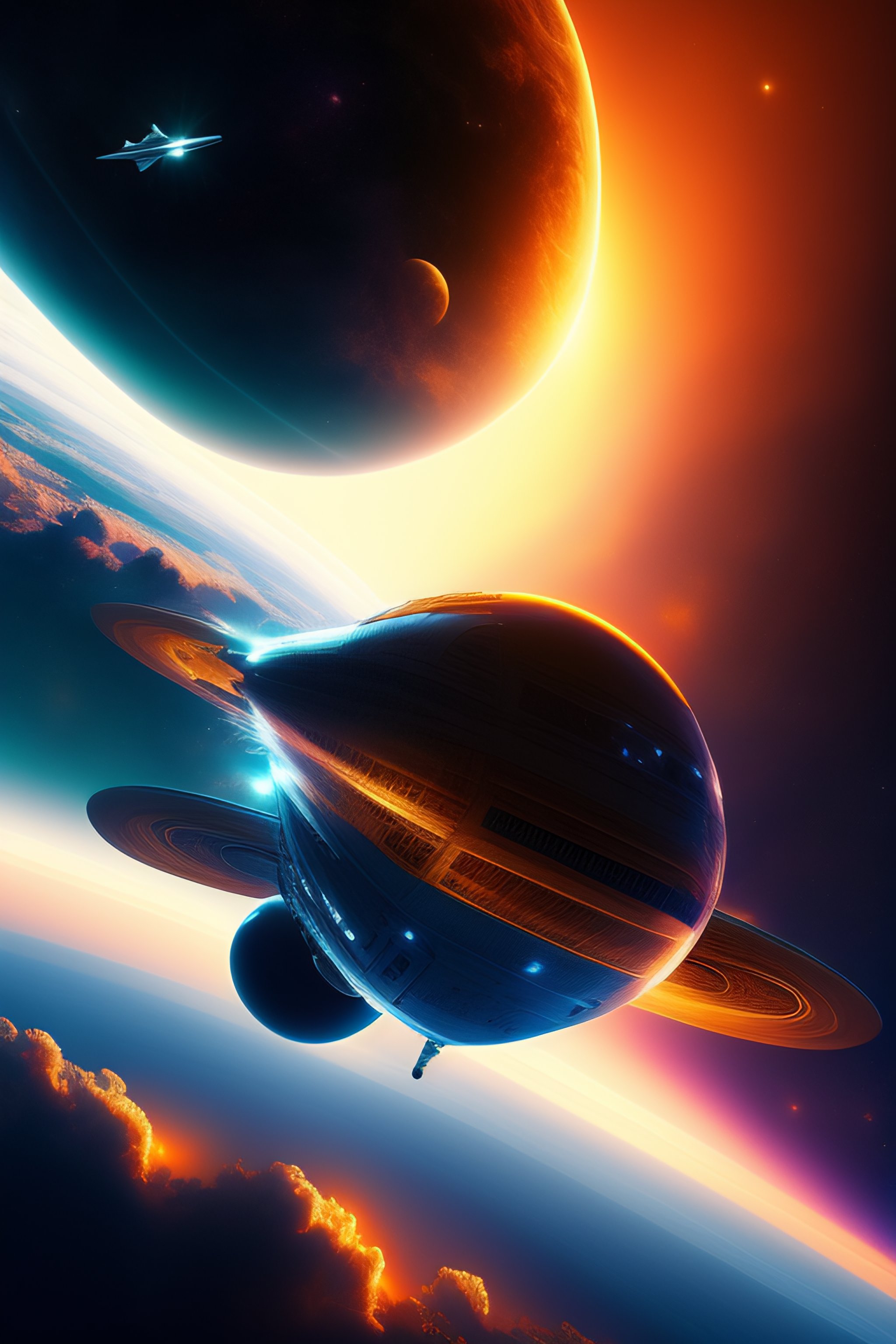 Lexica - Travel in space , spaceship, high resolution wallpaper ...