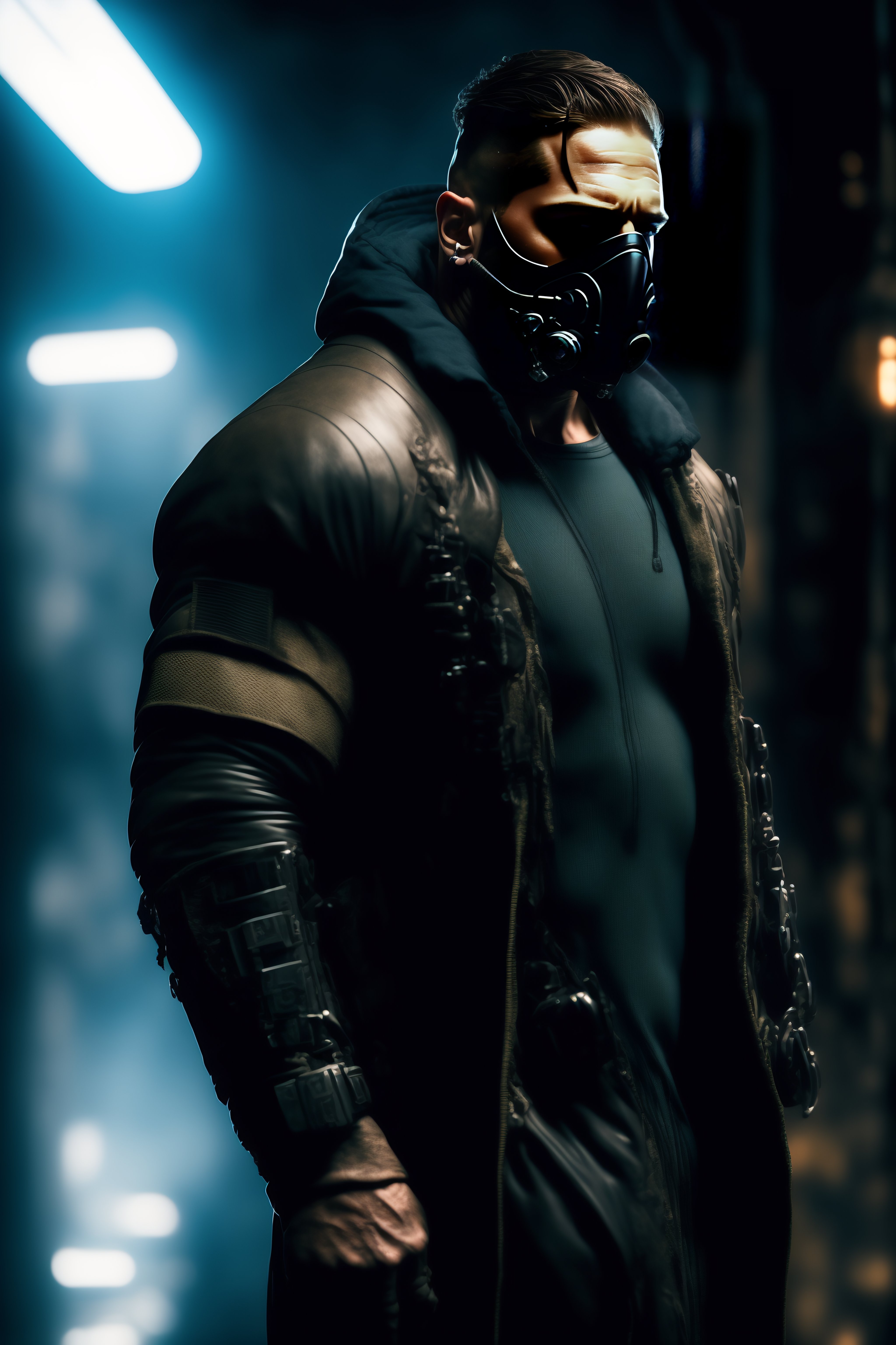 Lexica - Bane as a cyberpunk character, 4k, high detail, high ...