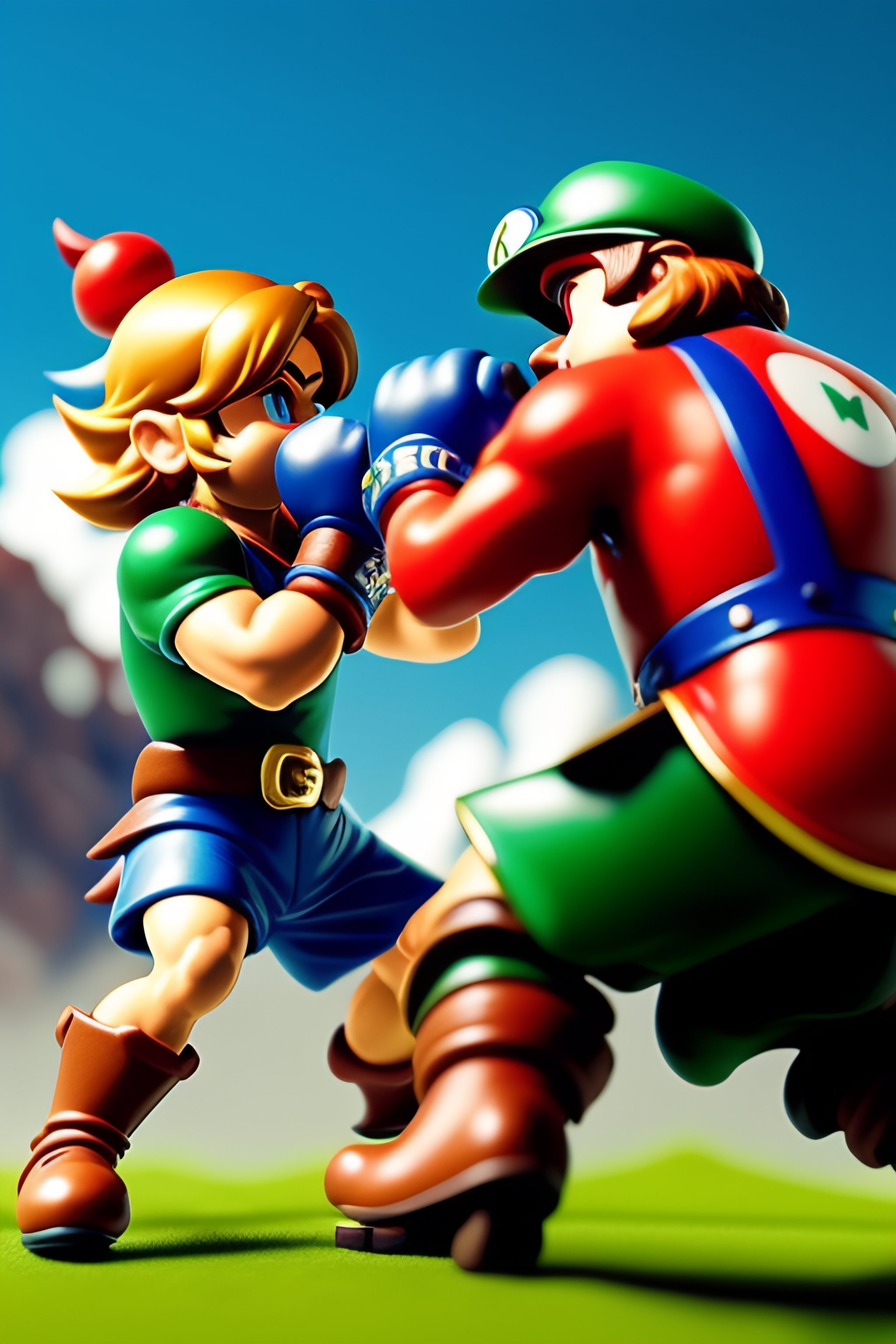 Lexica - Link fighting Mario