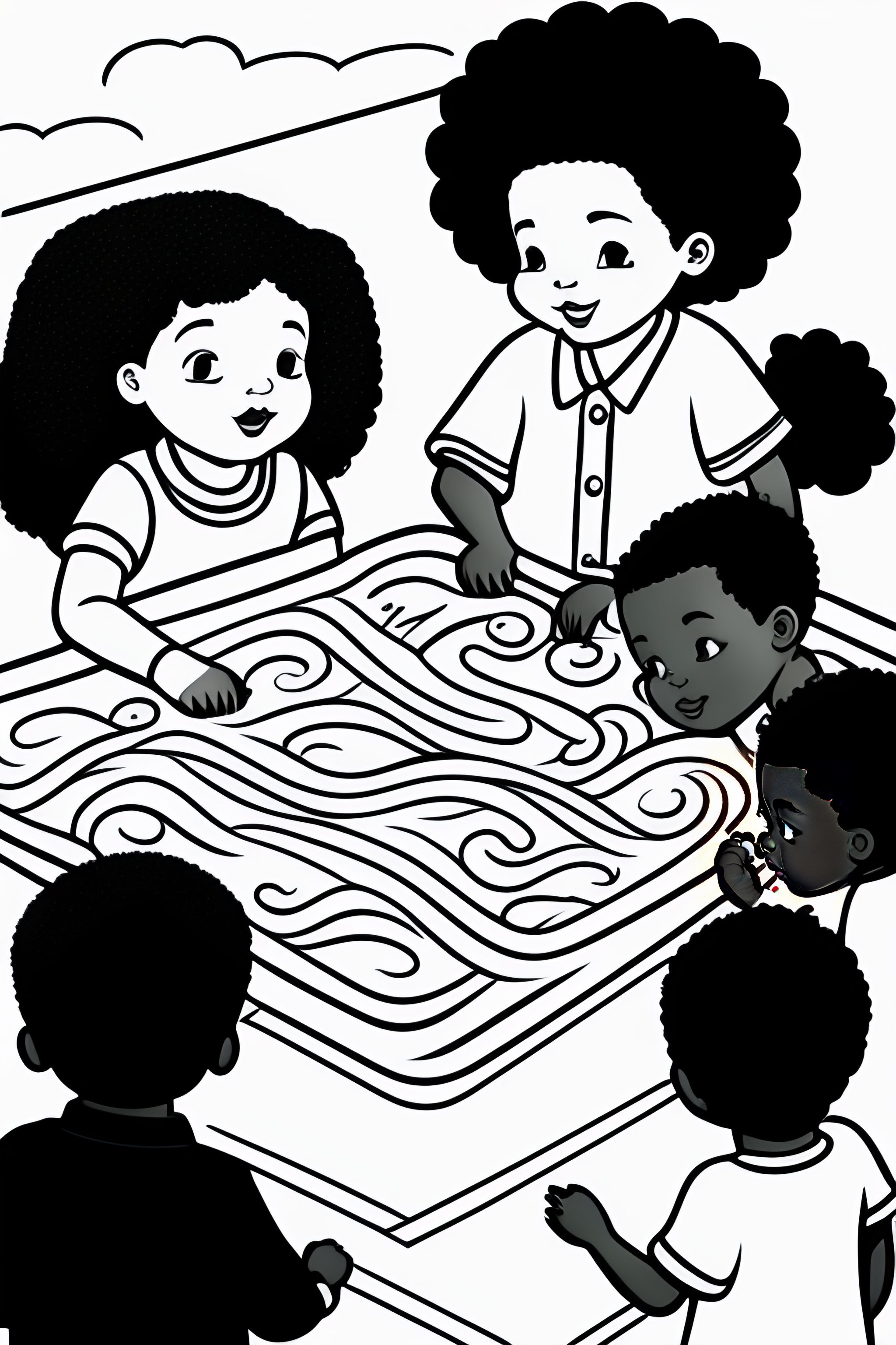 African American Family Coloring Pages