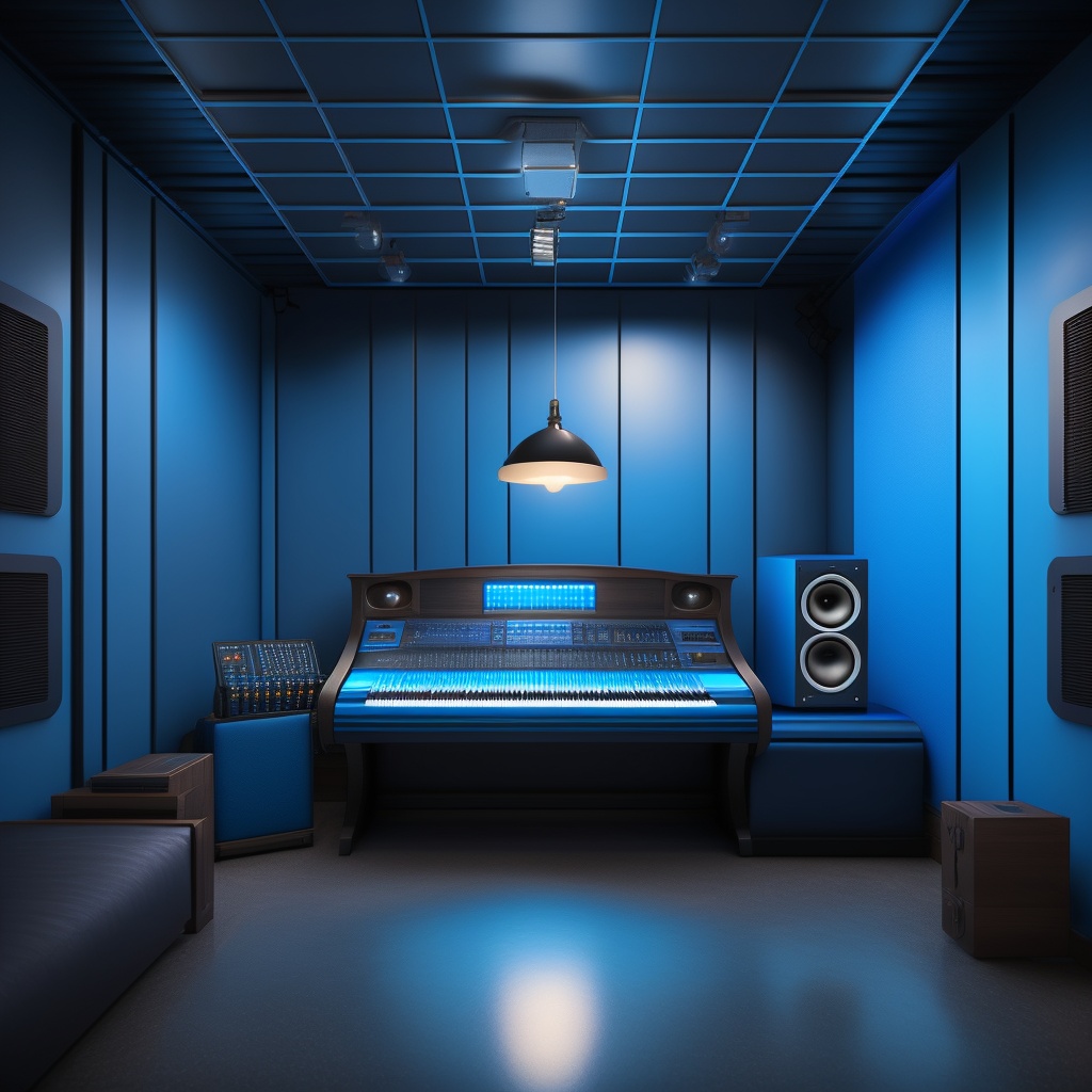 Lexica - A music studio , black and blue colors