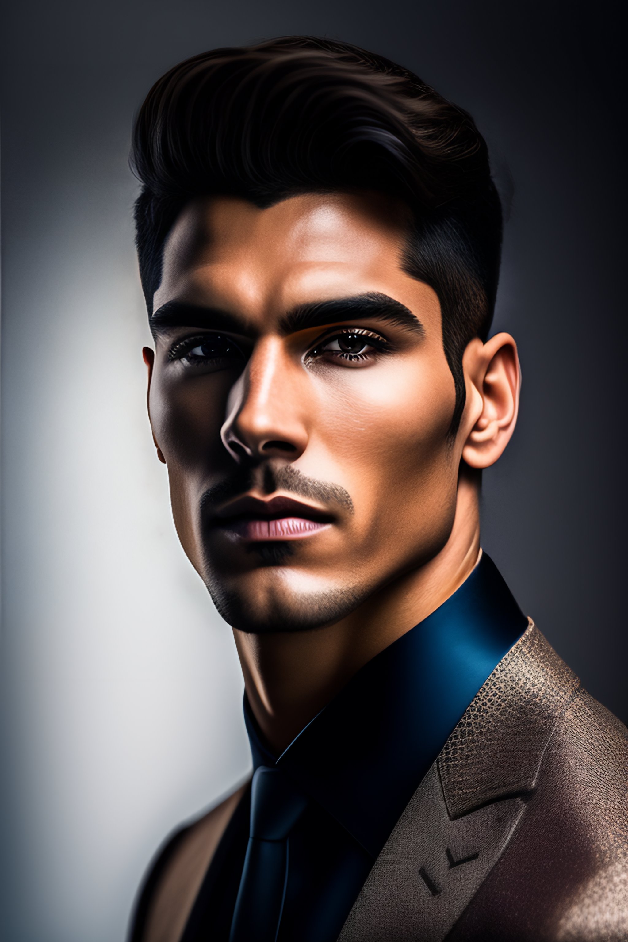 Lexica - A man, centered in frame, facing camera, symmetrical face ...