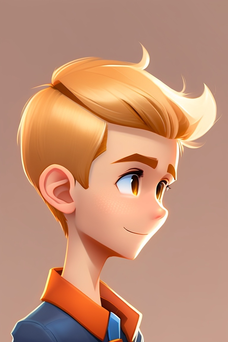 Lexica - A short, smiling blond boy ART style Cartoon