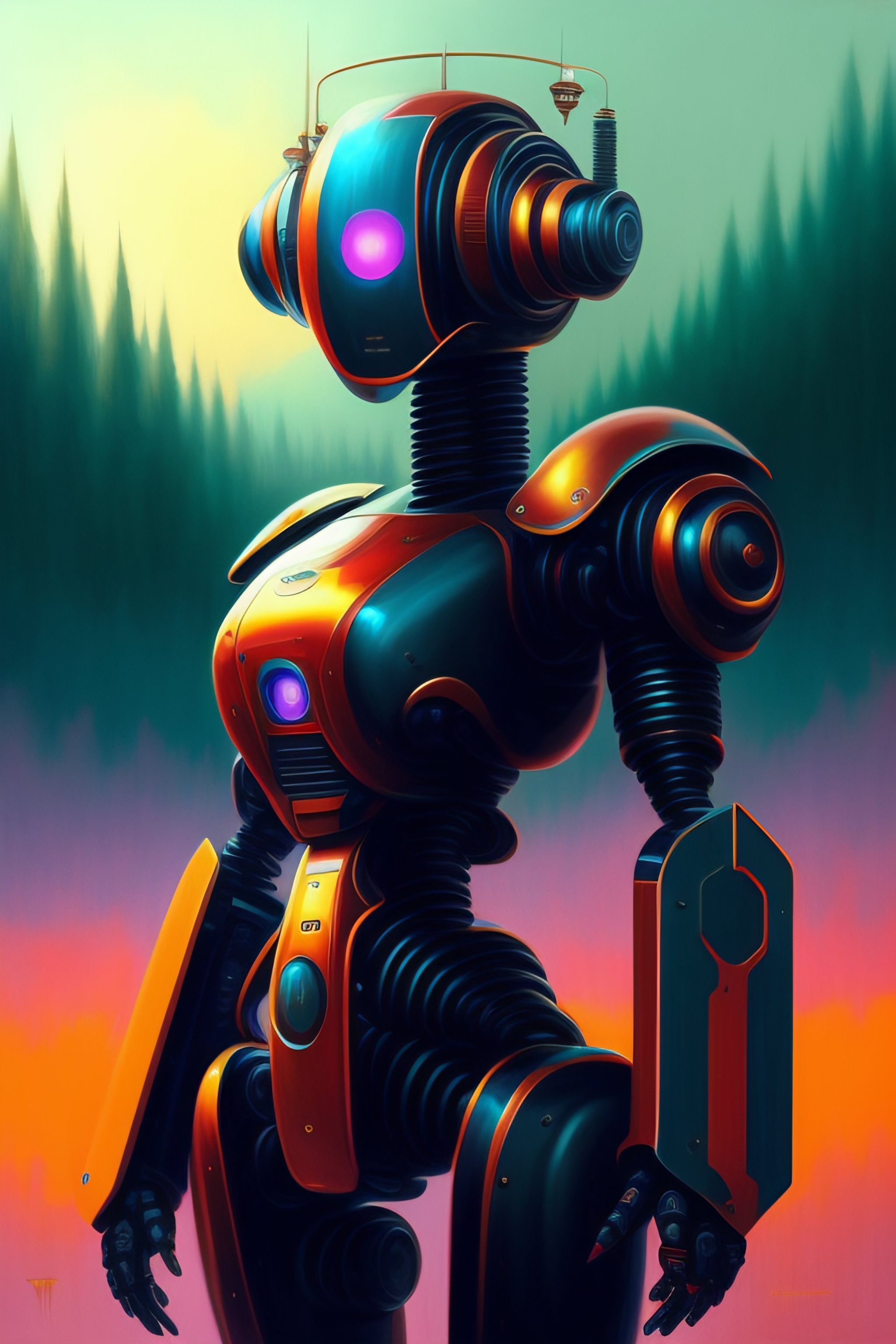 Lexica - A robot painting on a canvas