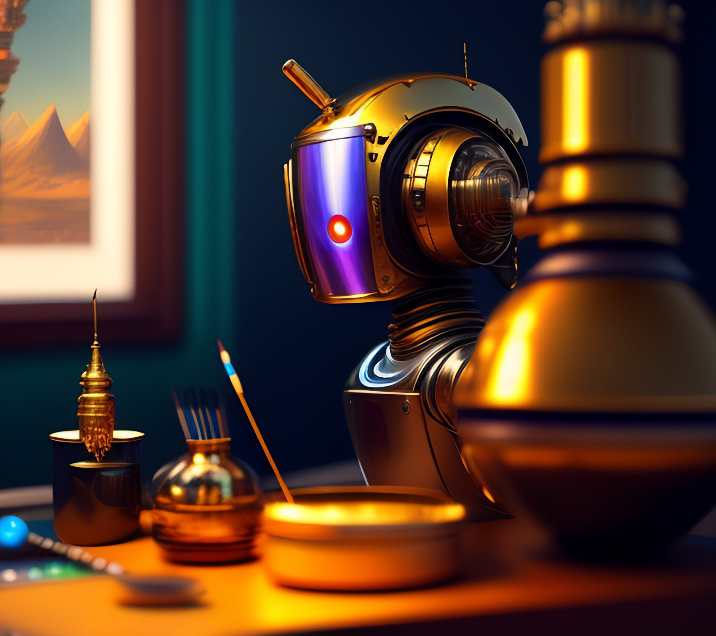 Lexica - An illustration of Bender, robot from futurama as an artist ...