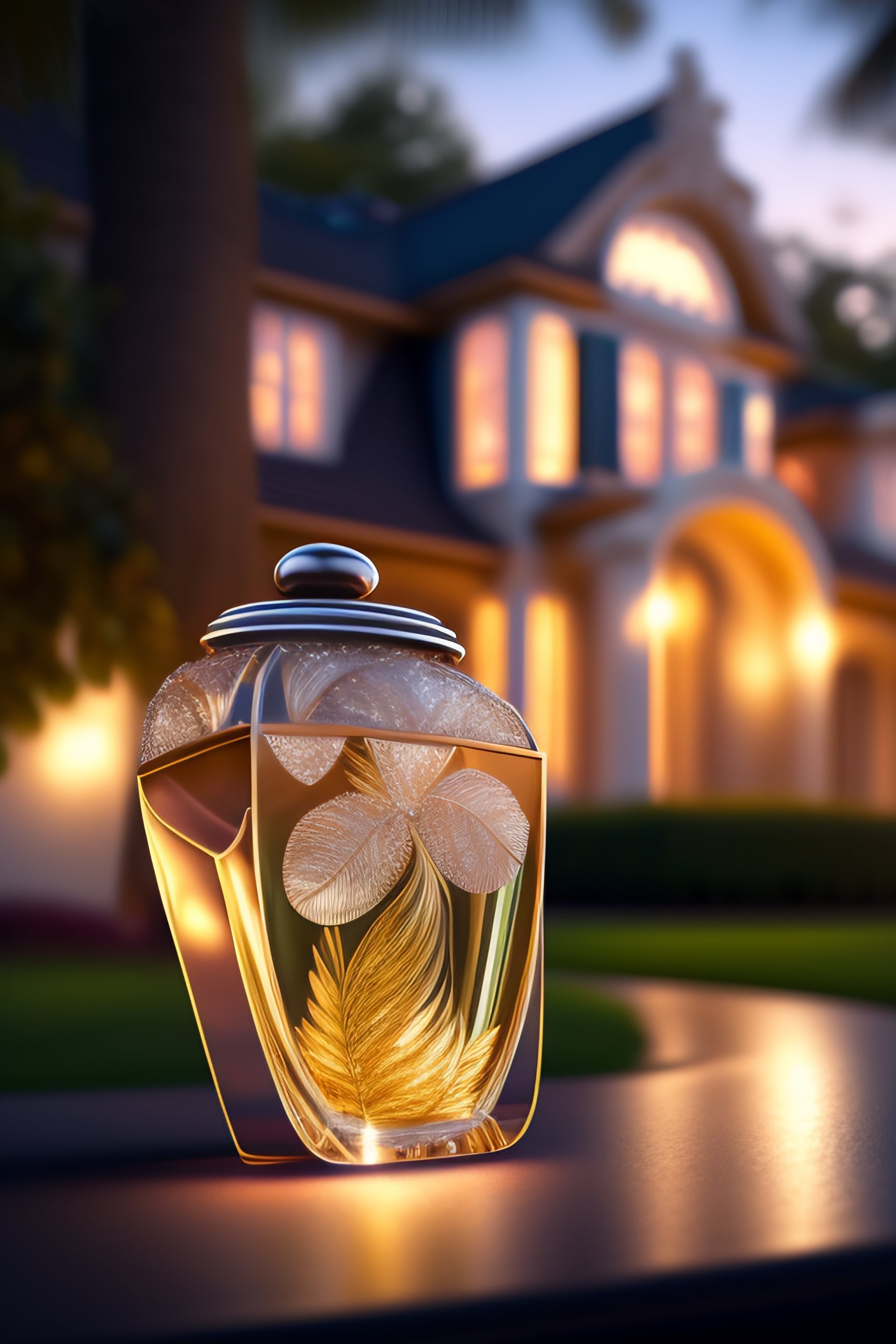 Lexica - Shiny clear intricate shoe in front of a mansion, 8k, highly ...