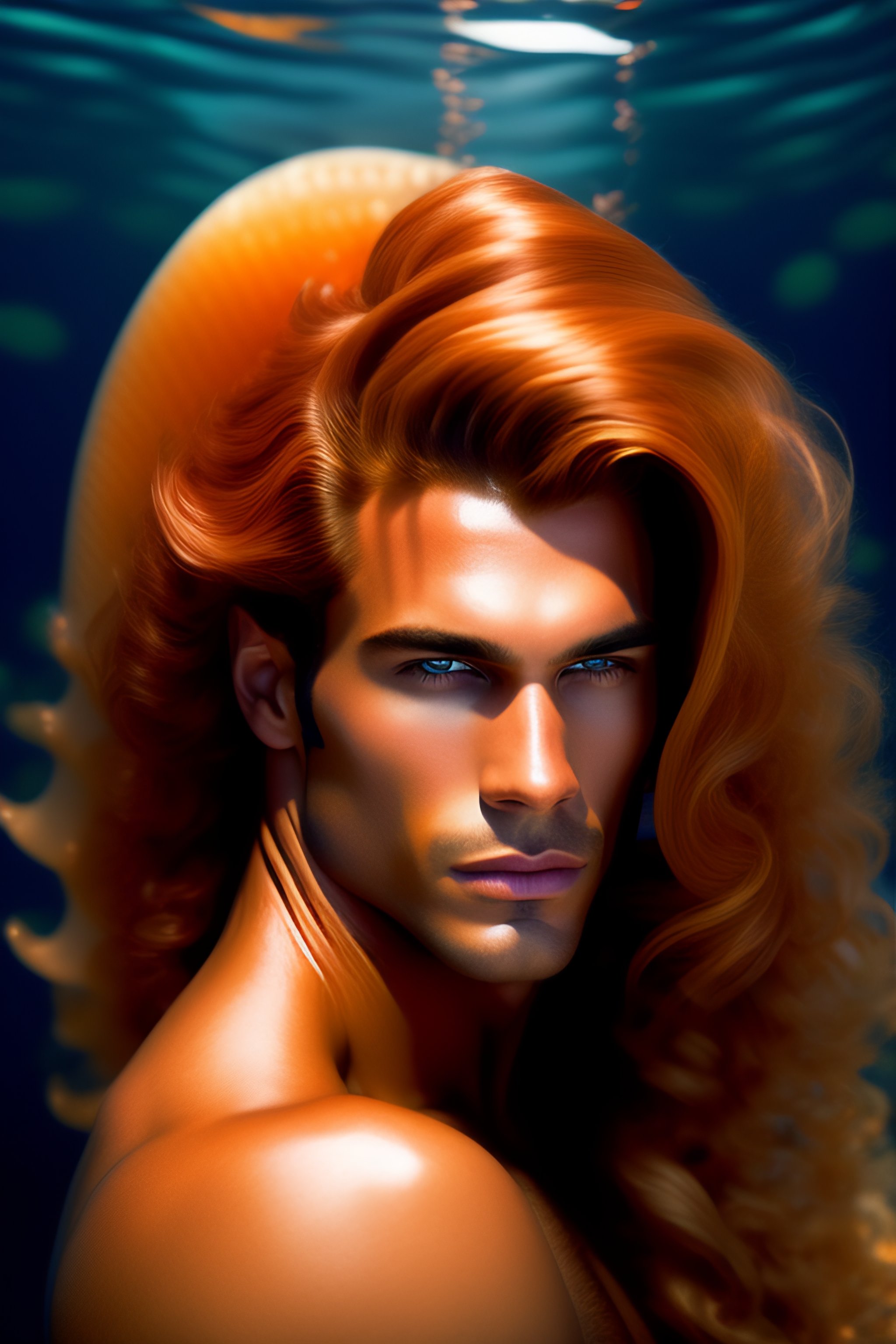 Lexica - Handsome male mermaid