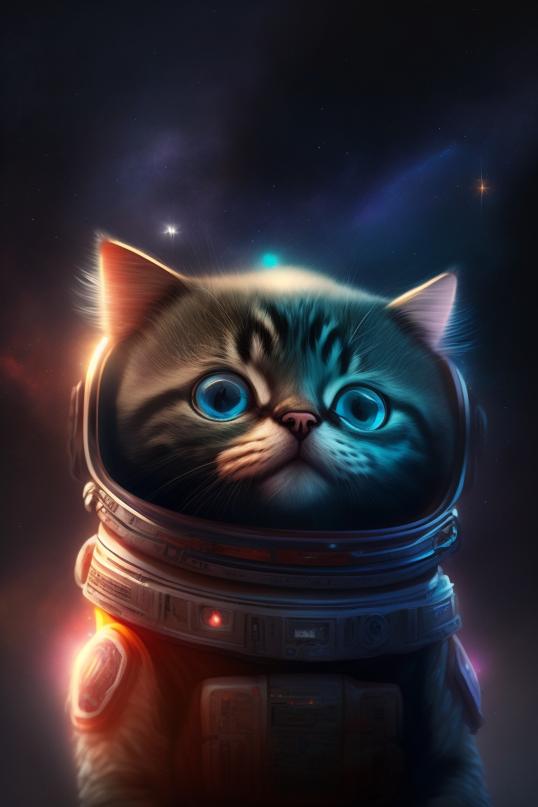 Lexica - A cute cat in space