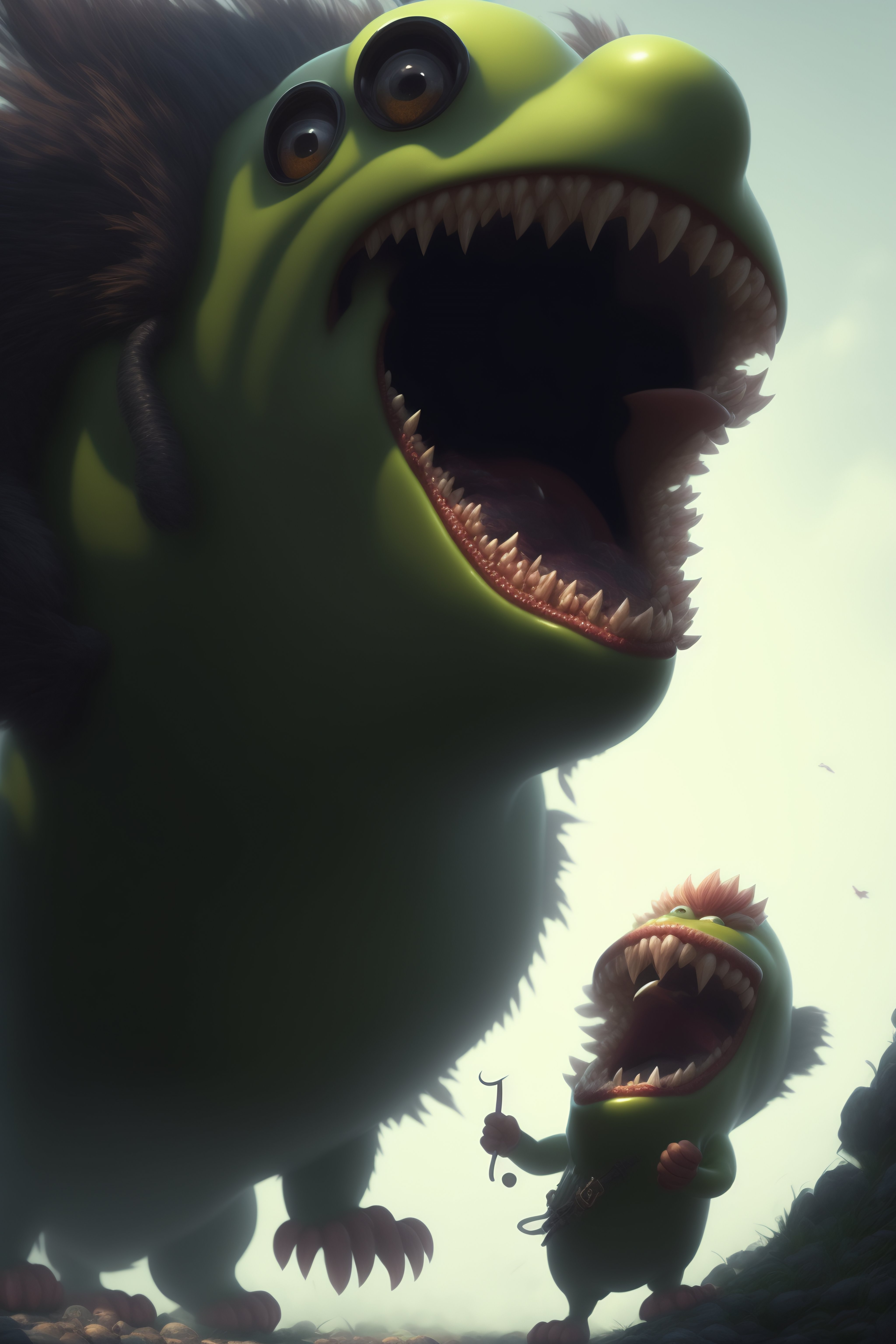 Lexica - A grotesque minion shrieking and gnashing its teeth, kid ...