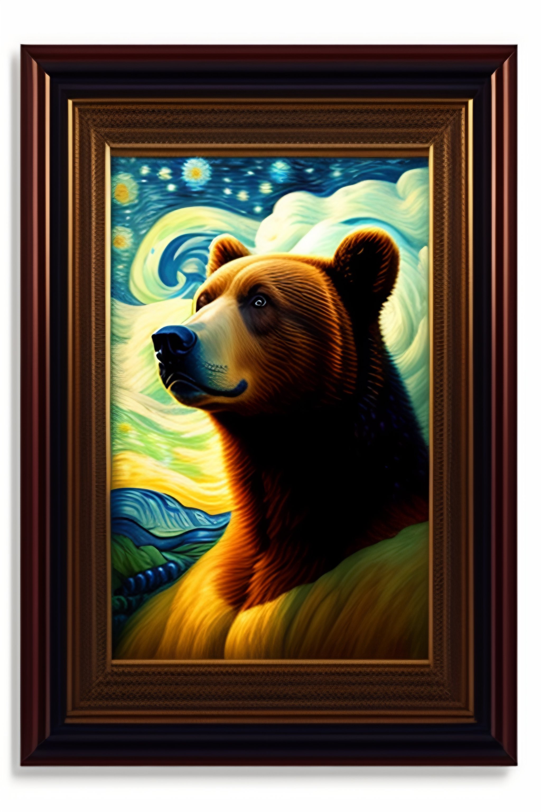 Lexica - A bear in heaven, portrait, renaissance painting, van gogh
