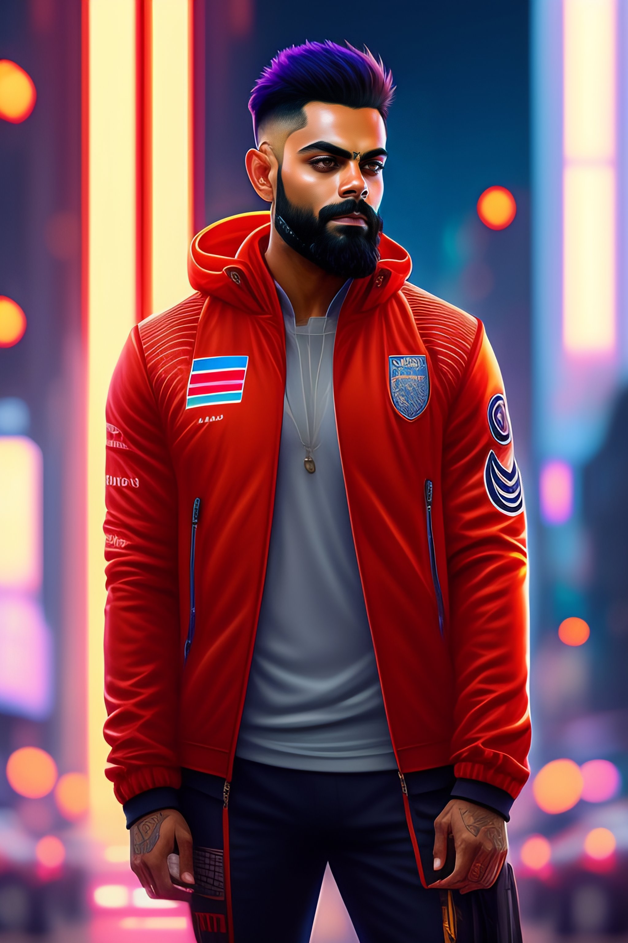 Lexica - Full body portrait of Virat Kohli as by dan mumford, yusuke ...