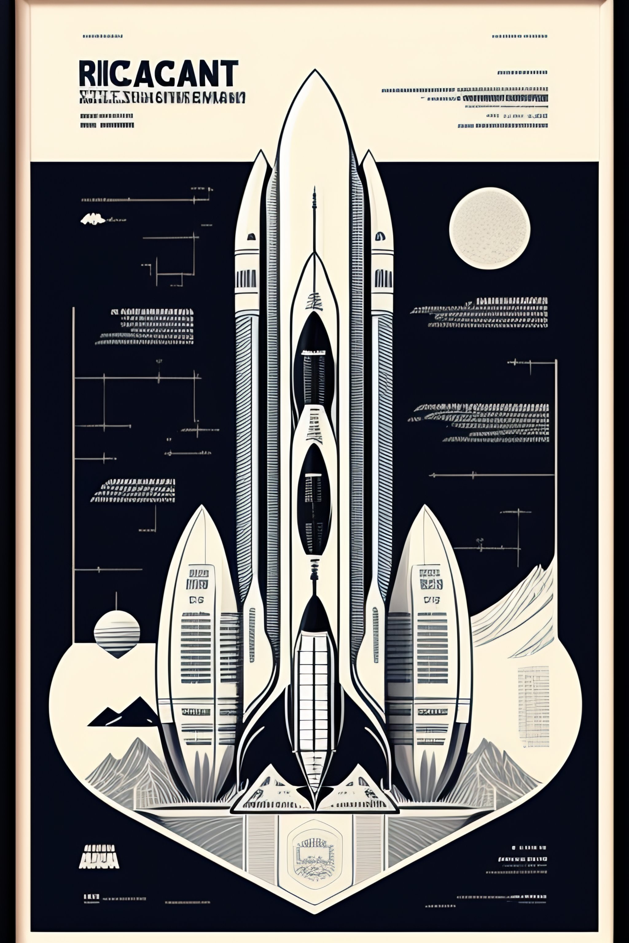 Lexica - A graphic design poster of the isometric detailed blueprint of ...