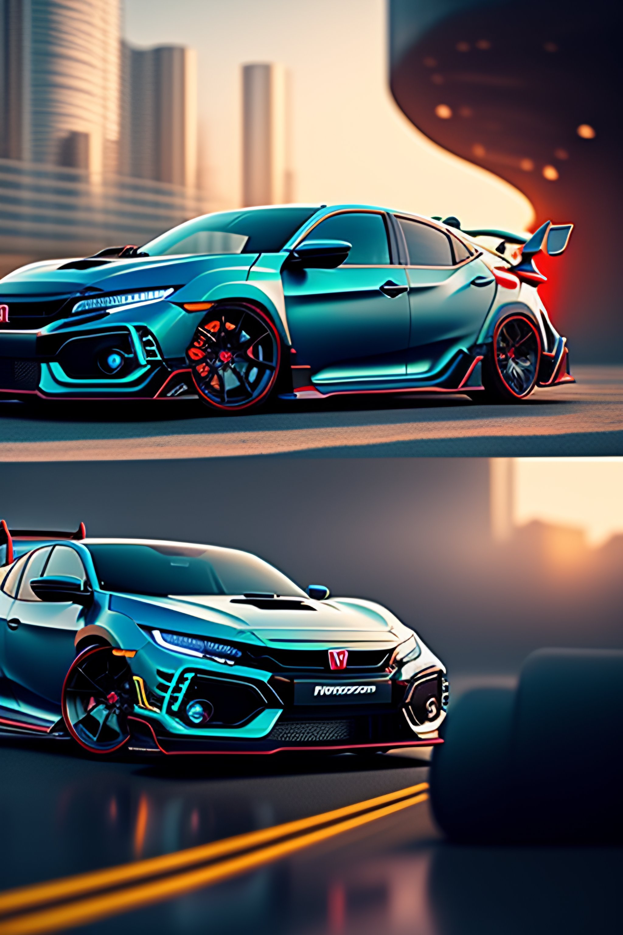 Lexica - 2022 Honda Civic Type R, cyberpunk 2077 concept art