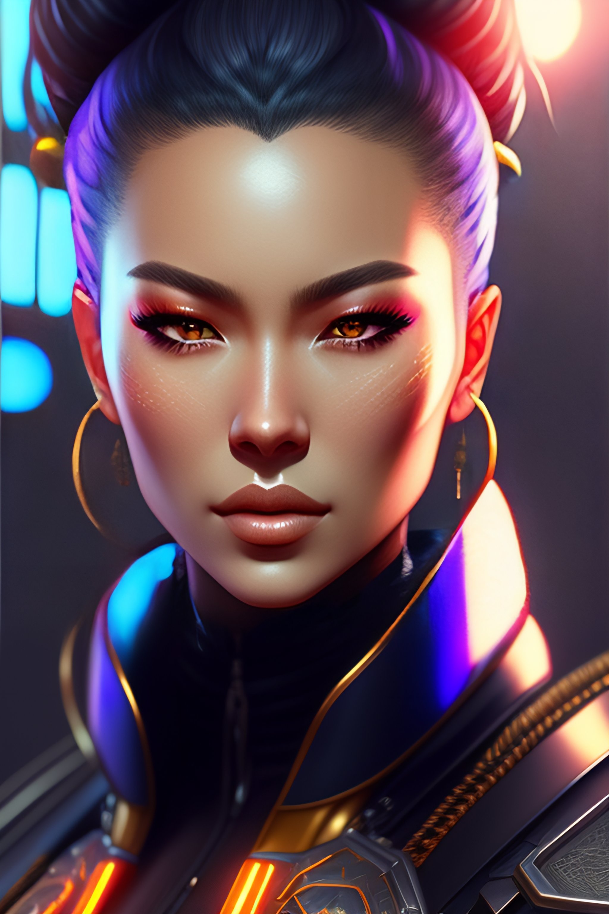 Lexica - Right facing,Portrait of a cyberpunk cyborg ninja, third ...