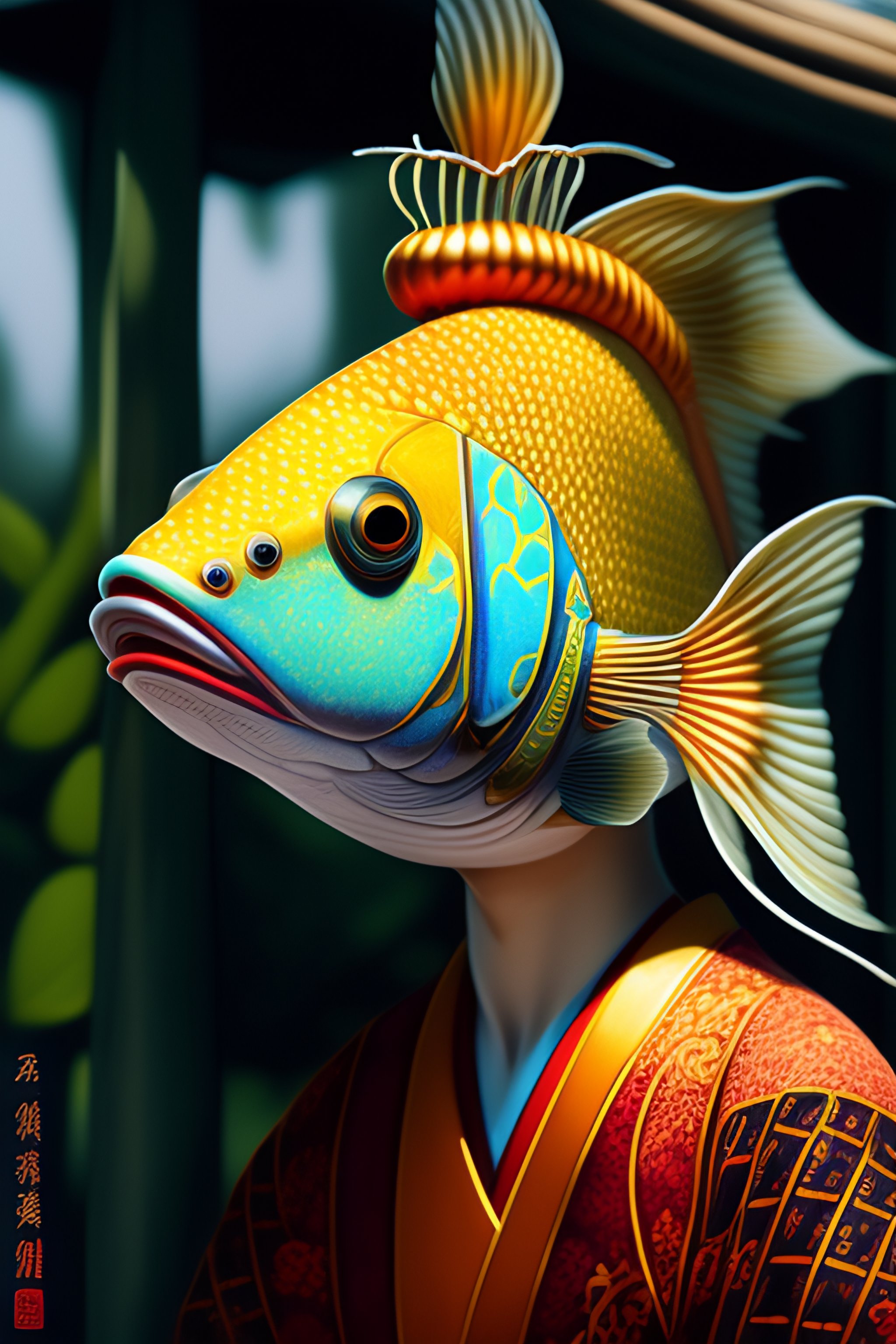 Lexica - Illustration of 2 ancent Japanese fishman