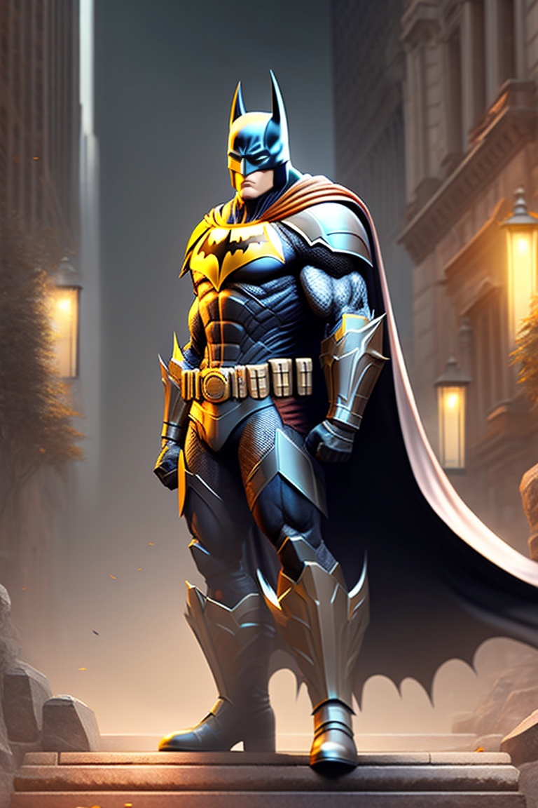 Lexica - Batman illustration, standing. 2d heavily-stylized vector ...