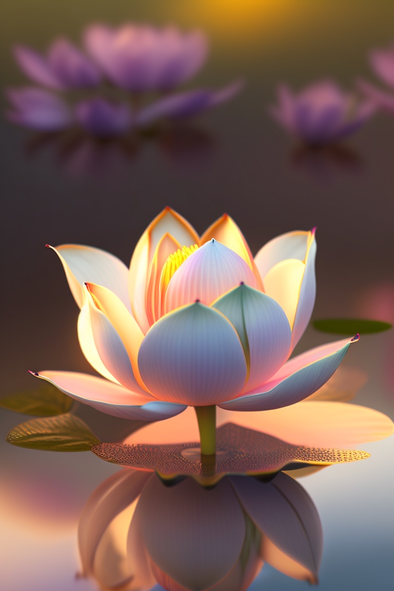 Lexica - A lotus flower ,semi realistic,3d rendaring,8k
