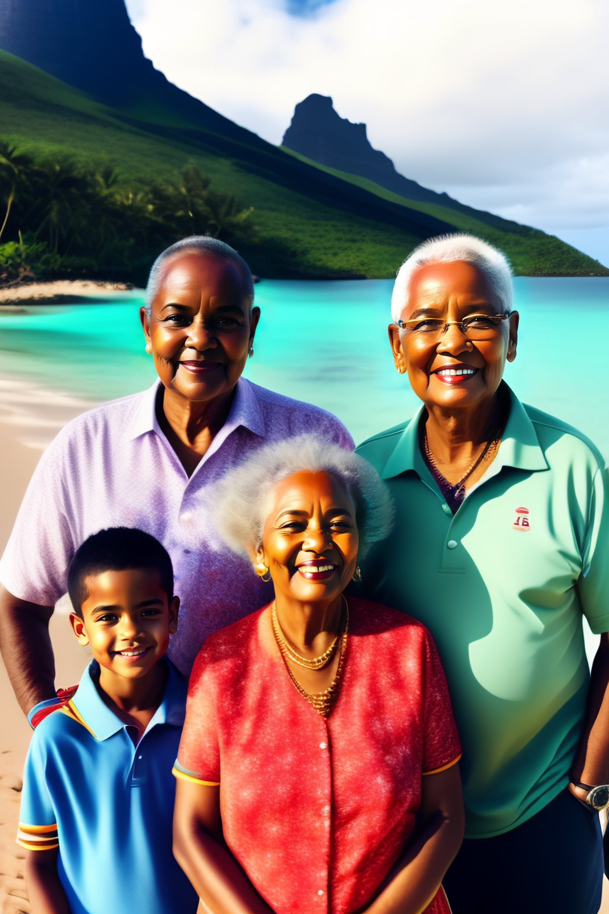 Lexica - Family portrait of family on holiday in Mauritius - Dad, mom ...