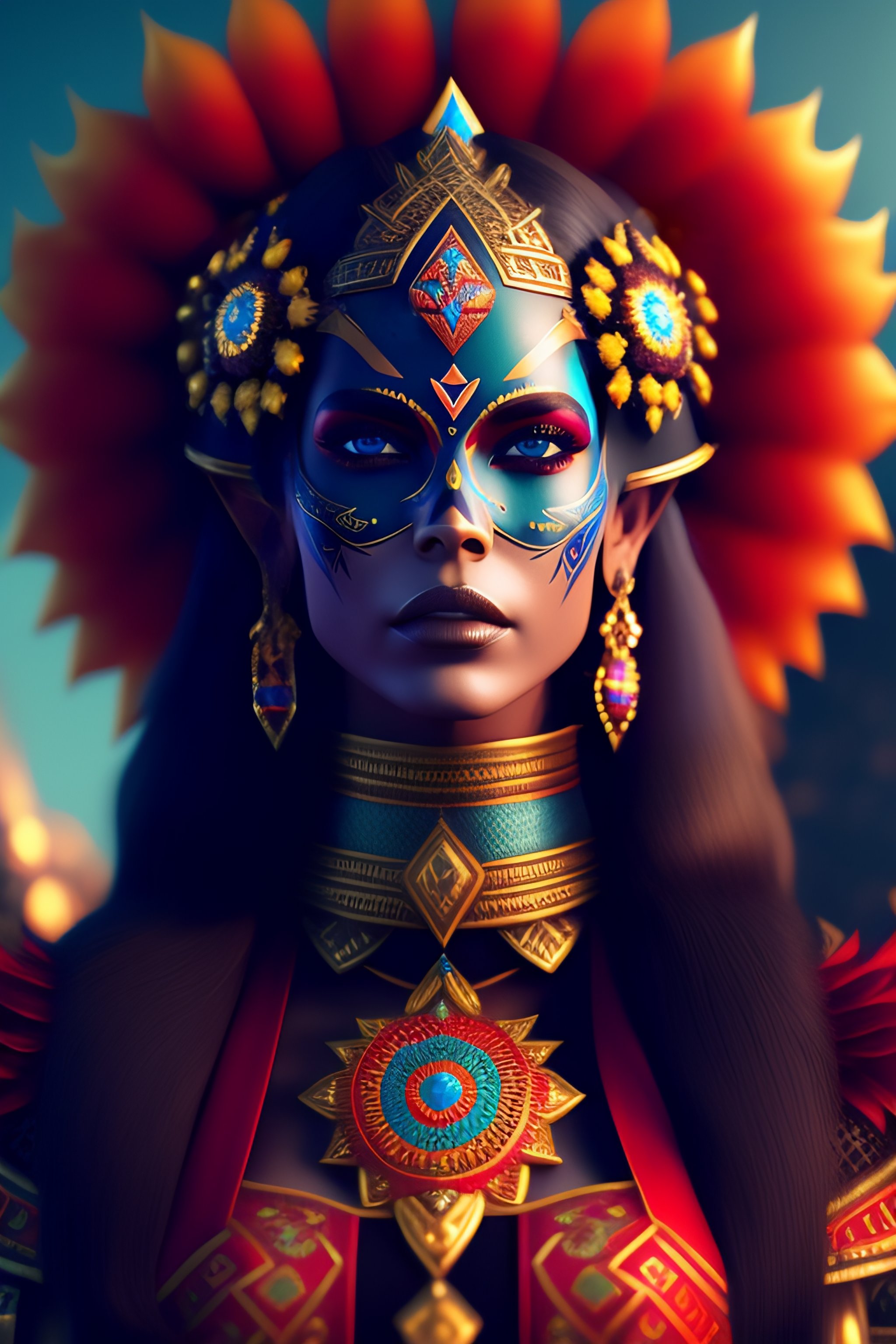 Lexica - Link zelda wearing dia de los muertos mask, skulls and flowers ...