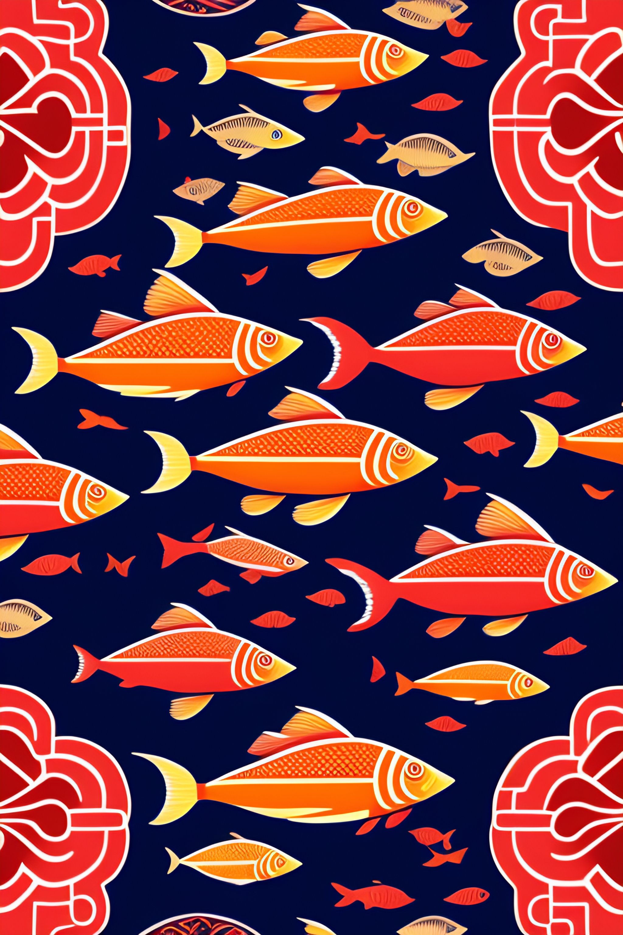 Lexica - Chinese traditional patterns,fish, vector illustration ...