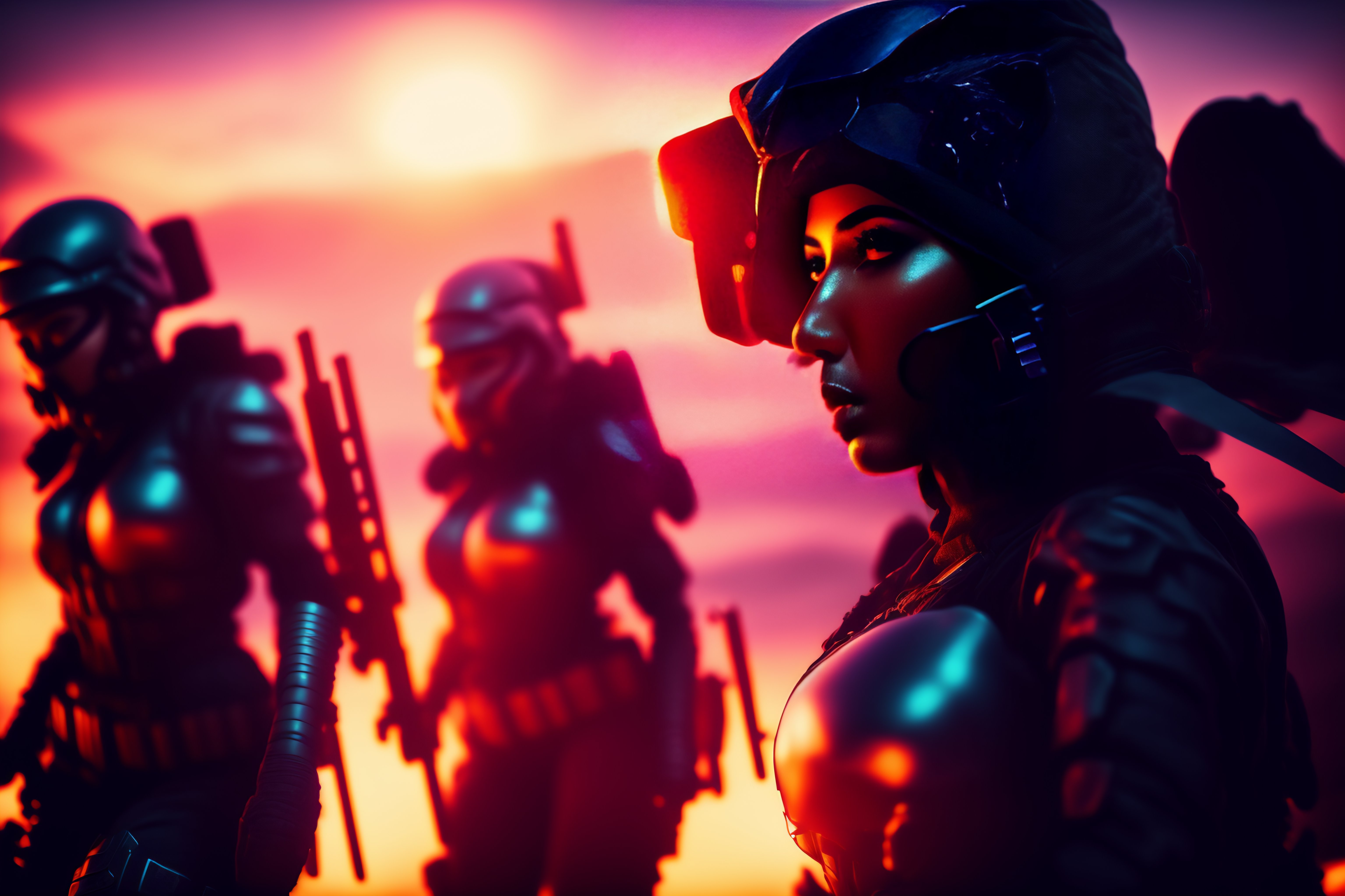 Lexica - A team of females of beautiful armed warriors defending ...