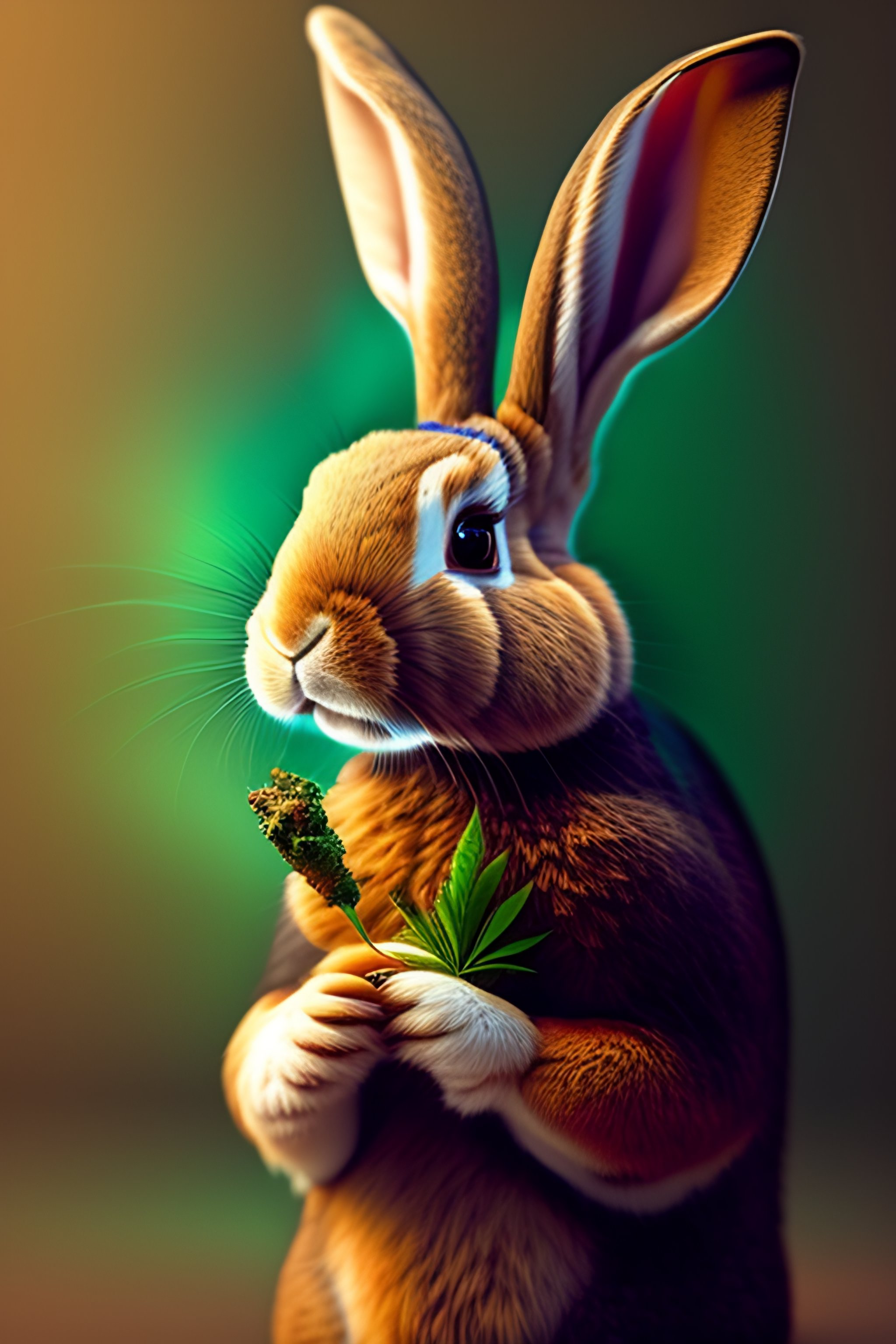 Lexica - A rabbit with a joint in his mouth saying "Nina I love you" he ...