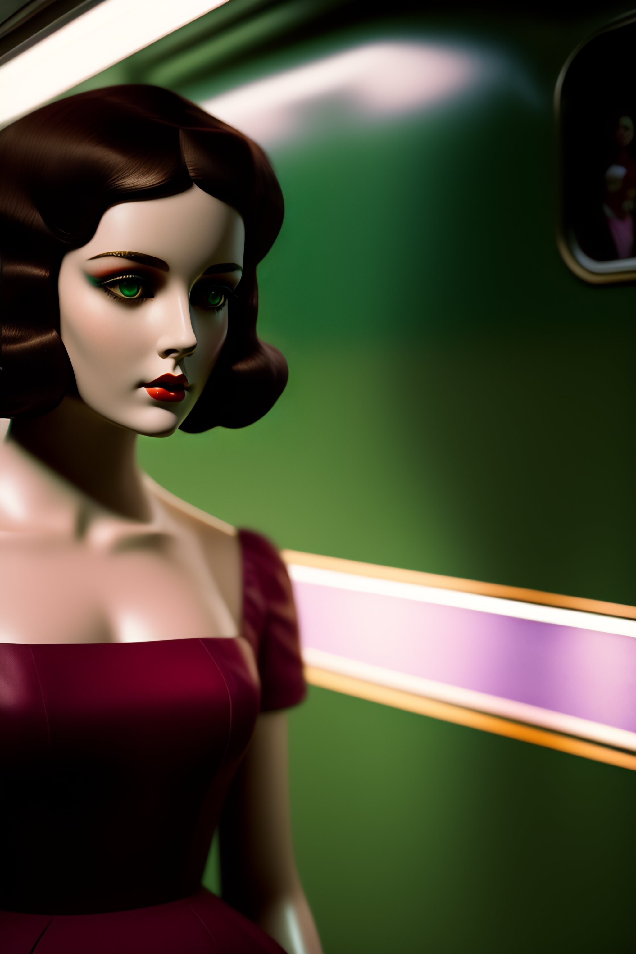 Lexica - Animatronic dolls on the subway by margaret keane, 1 9 6 0 s ...