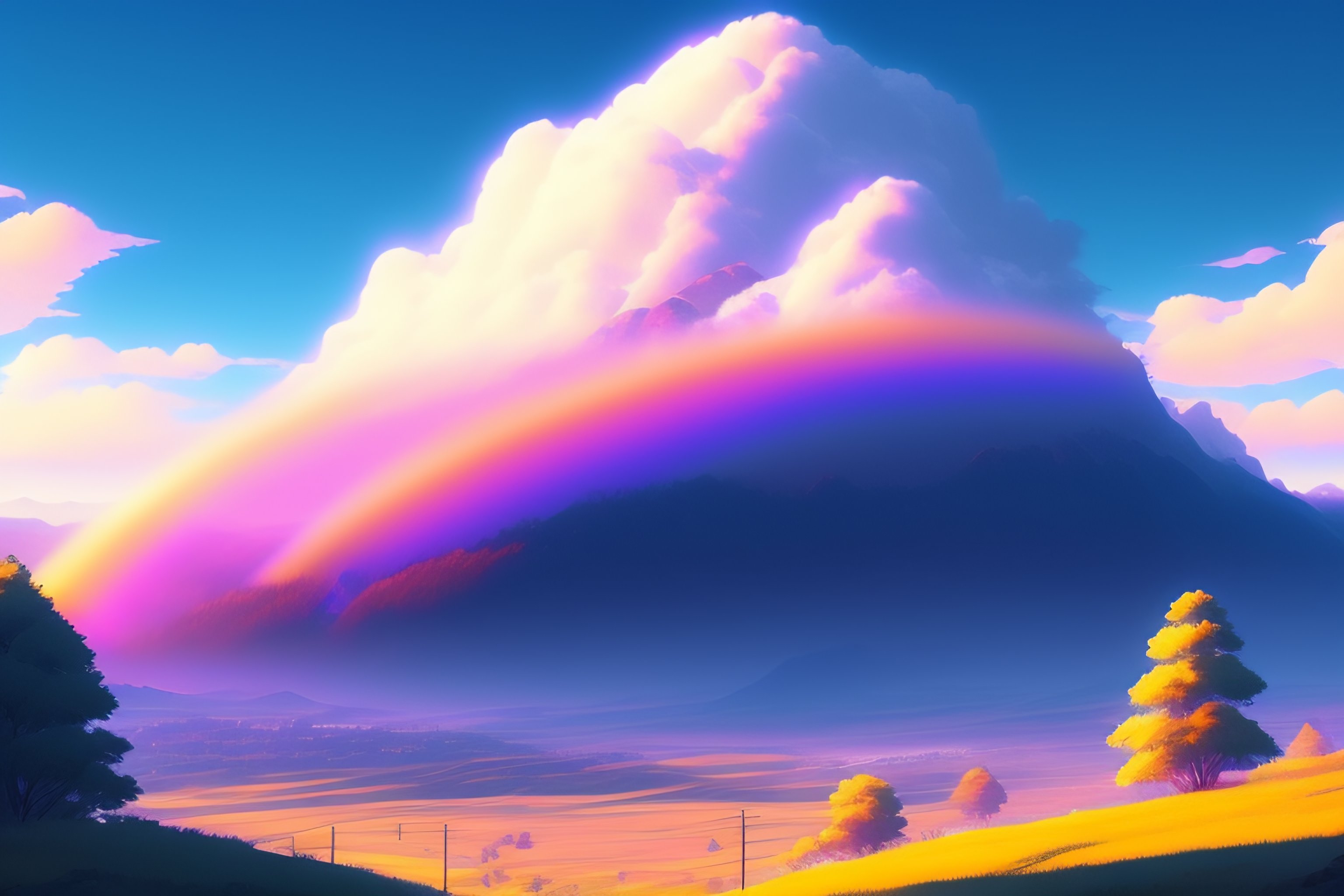 Lexica - Create a high resolution artwork of lofi ,It was a rainbow ...