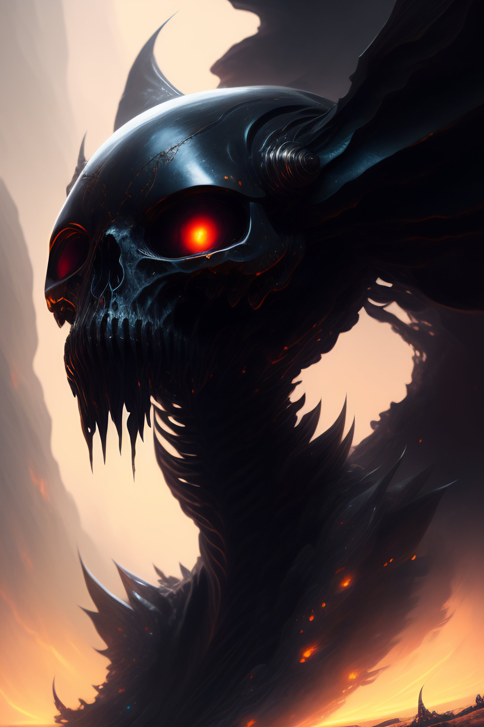 Lexica - Dark evil big eyed skull extraterrestrial alien:15] as painted ...