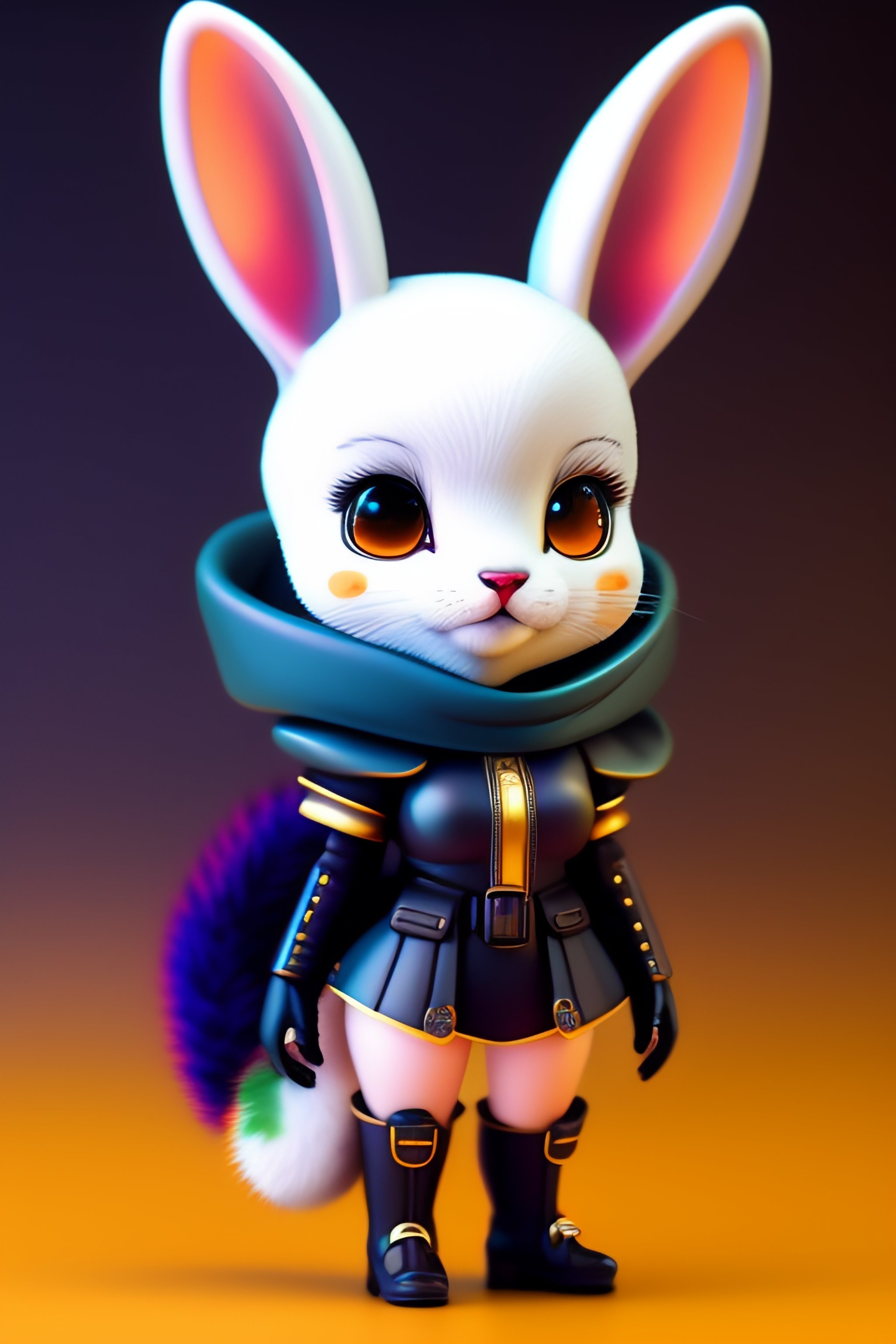 Lexica - Cute and adorable cartoon anthropomorphic female rabbit in ...