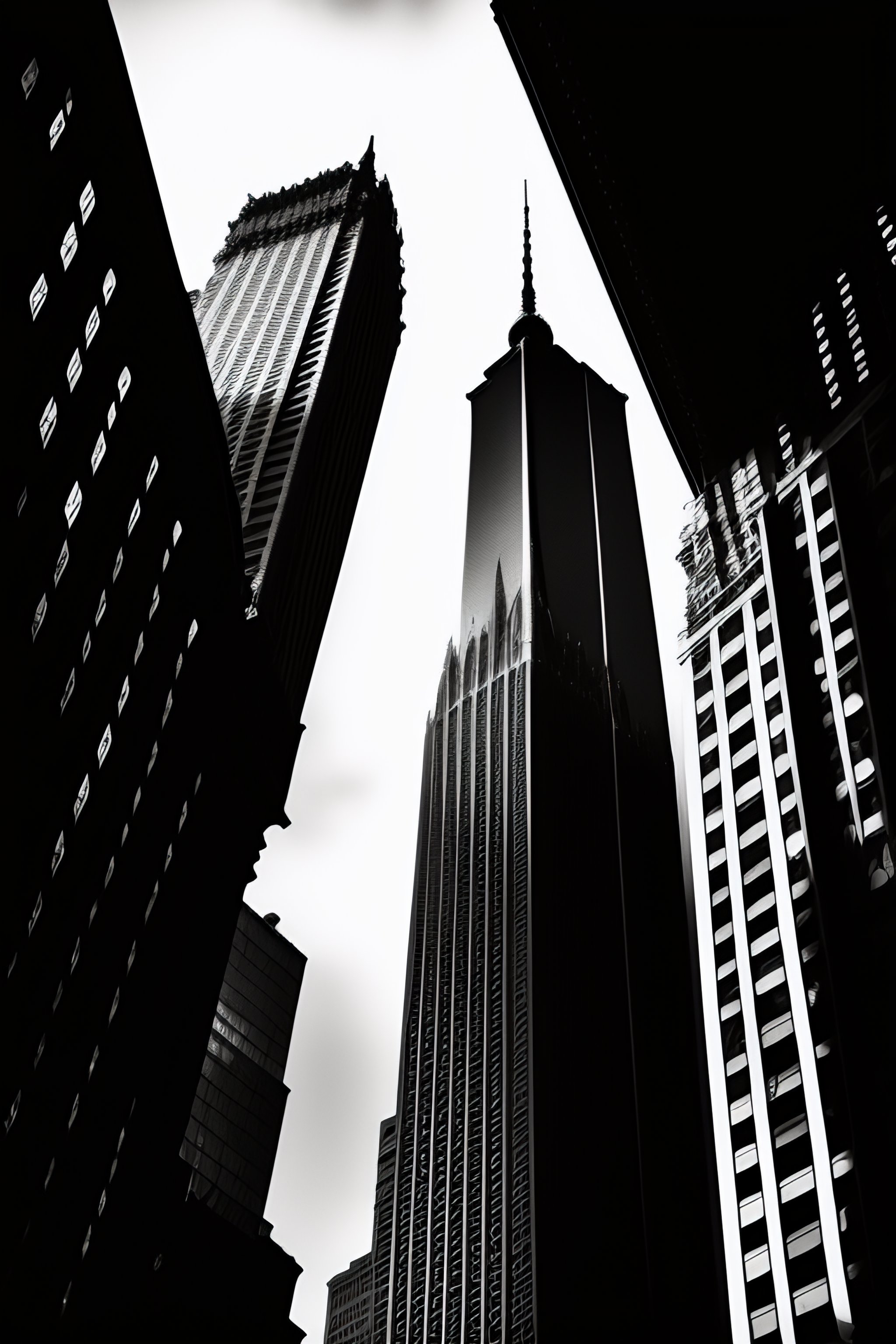 Lexica - Tall building, wide angle, gotham, dark, new york, from the ...