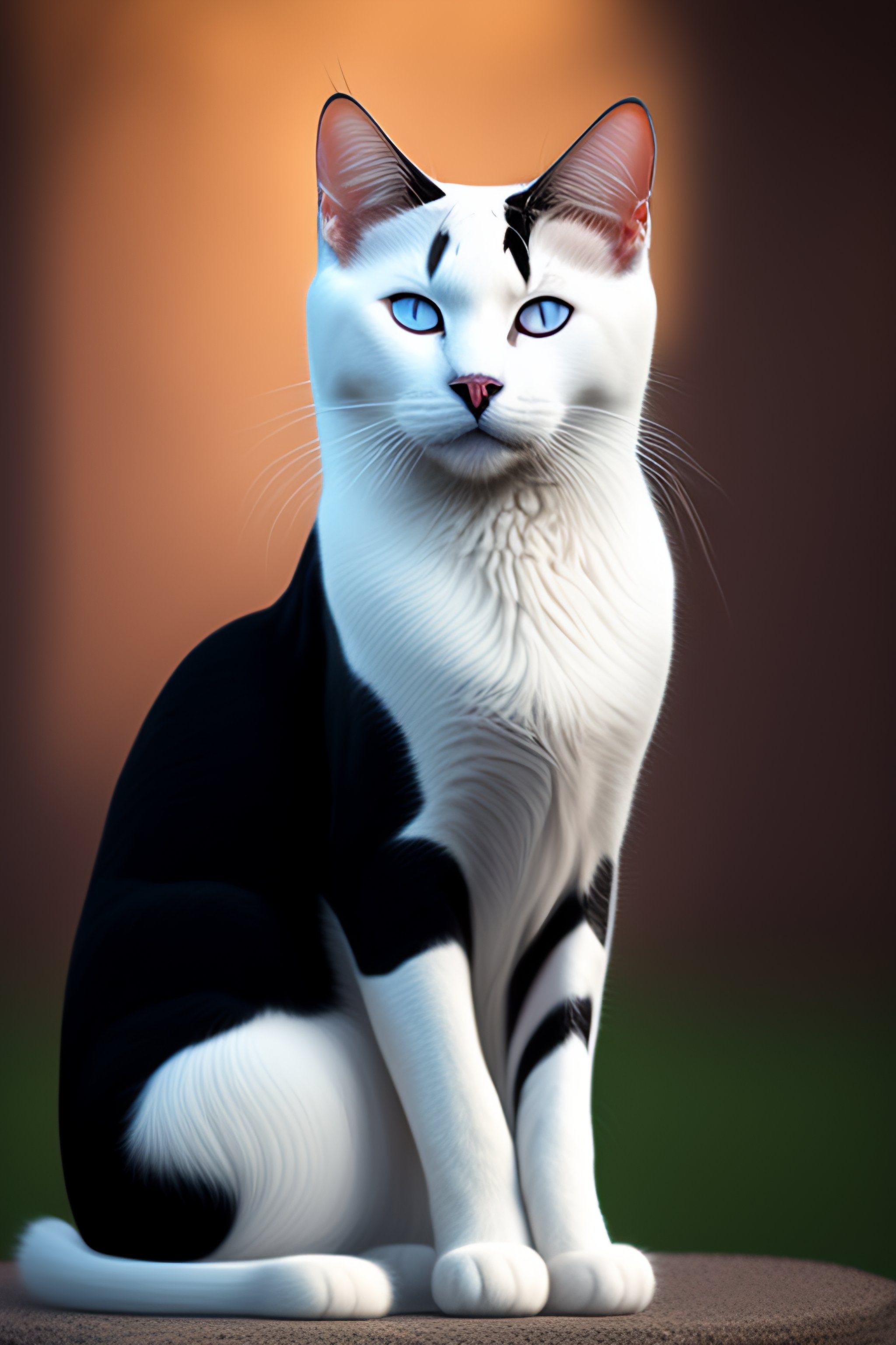 Lexica - A pretty white black cat