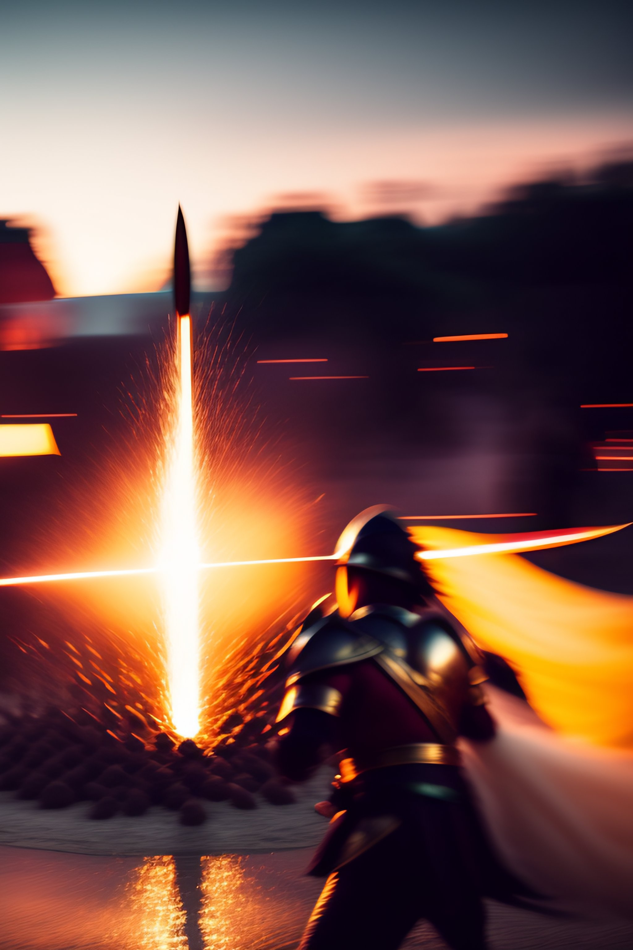 Lexica - Extreme motion blur, action scene, sword fight, explosion ...