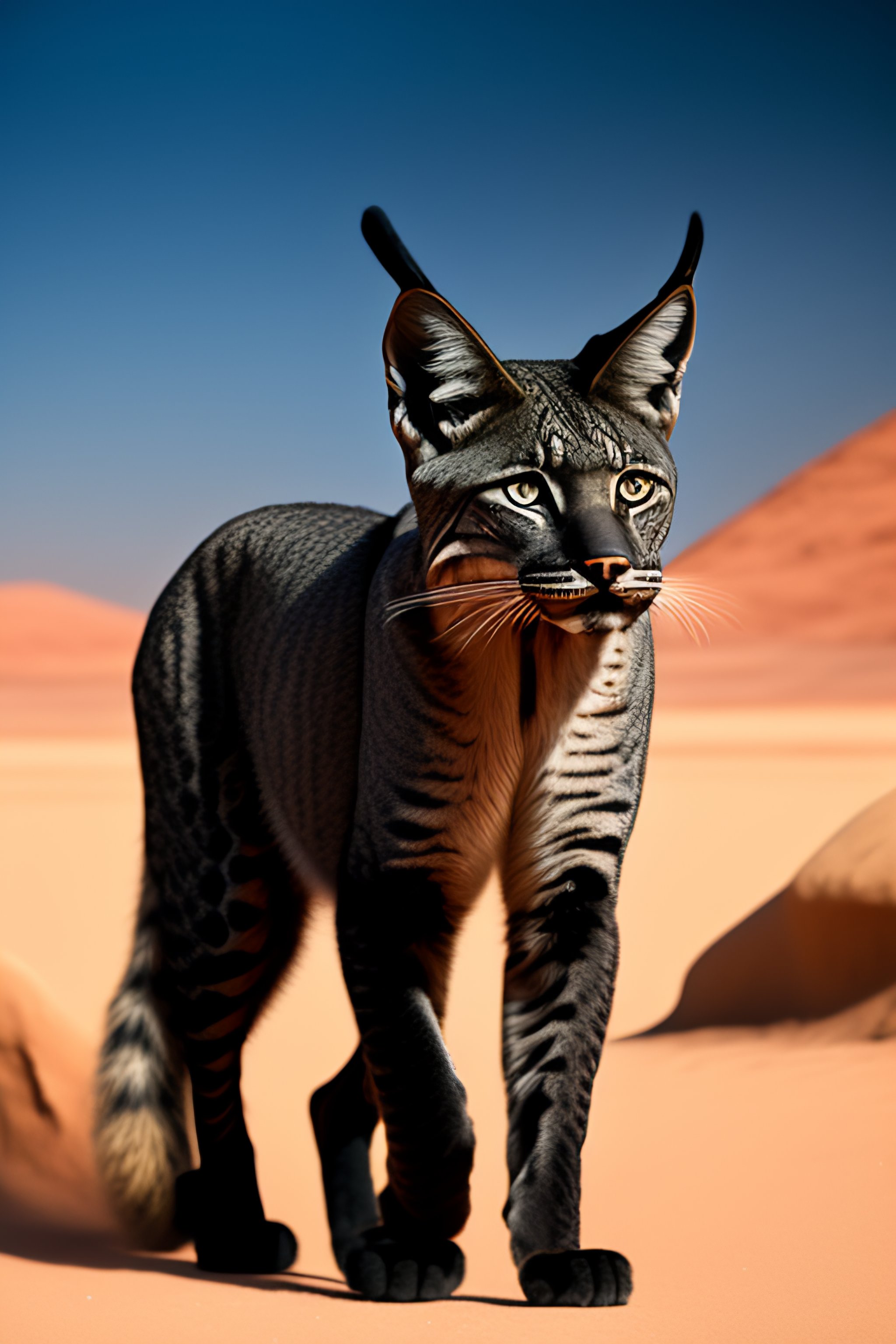 Lexica - Catlike humanoid, antropomorphic black lynx, completely ...