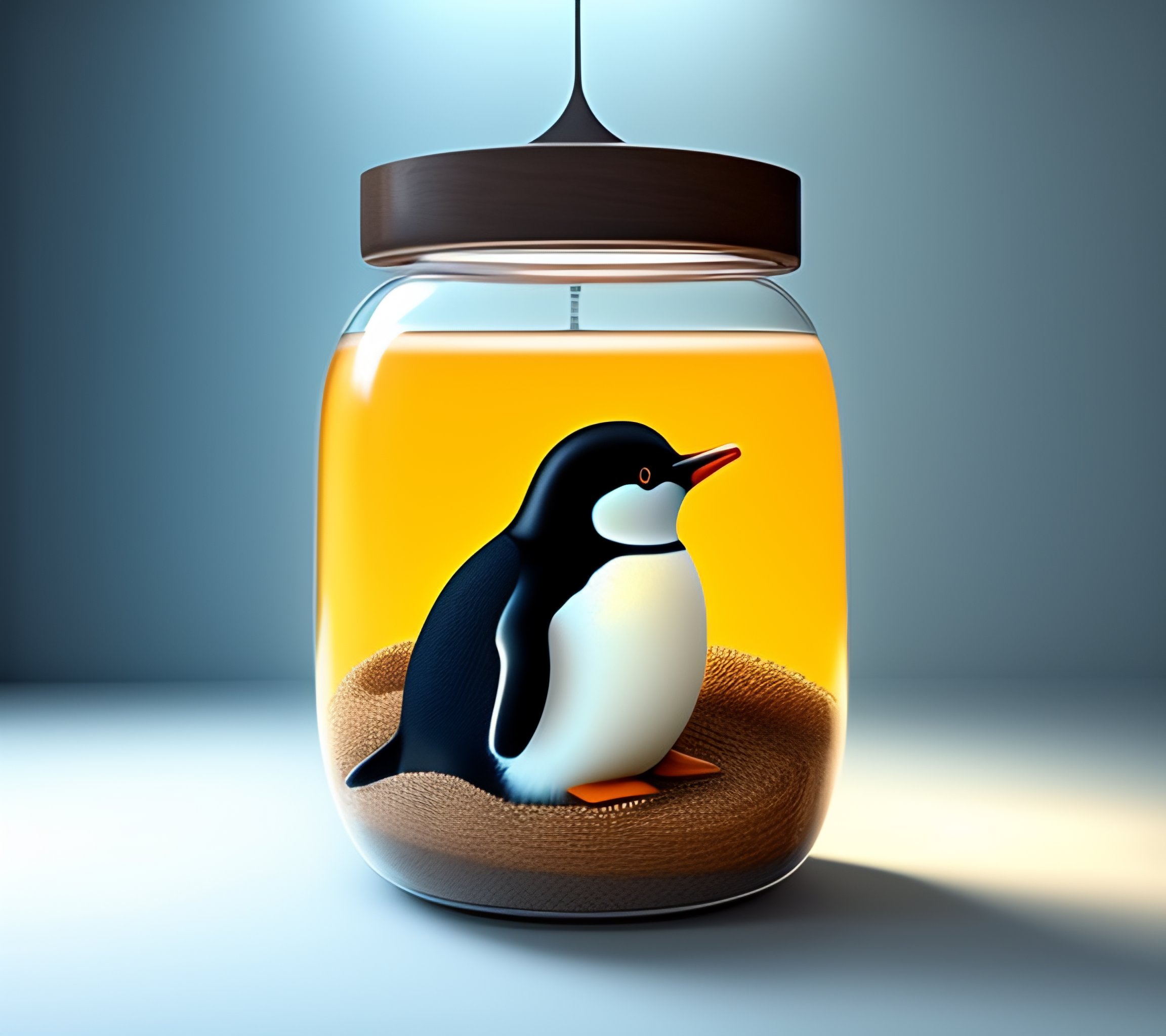 Lexica - Cute penguin in a jar