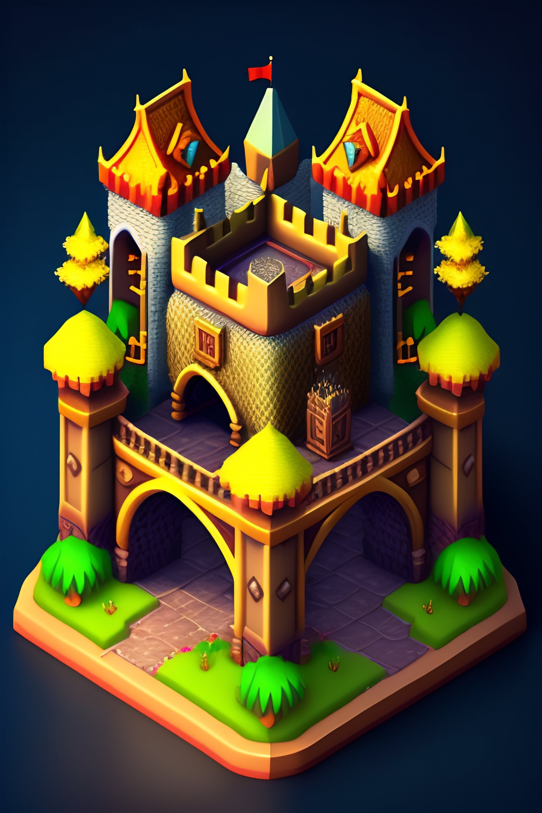 Lexica - Detailed isometric castle, C&C, strategic game, no background ...