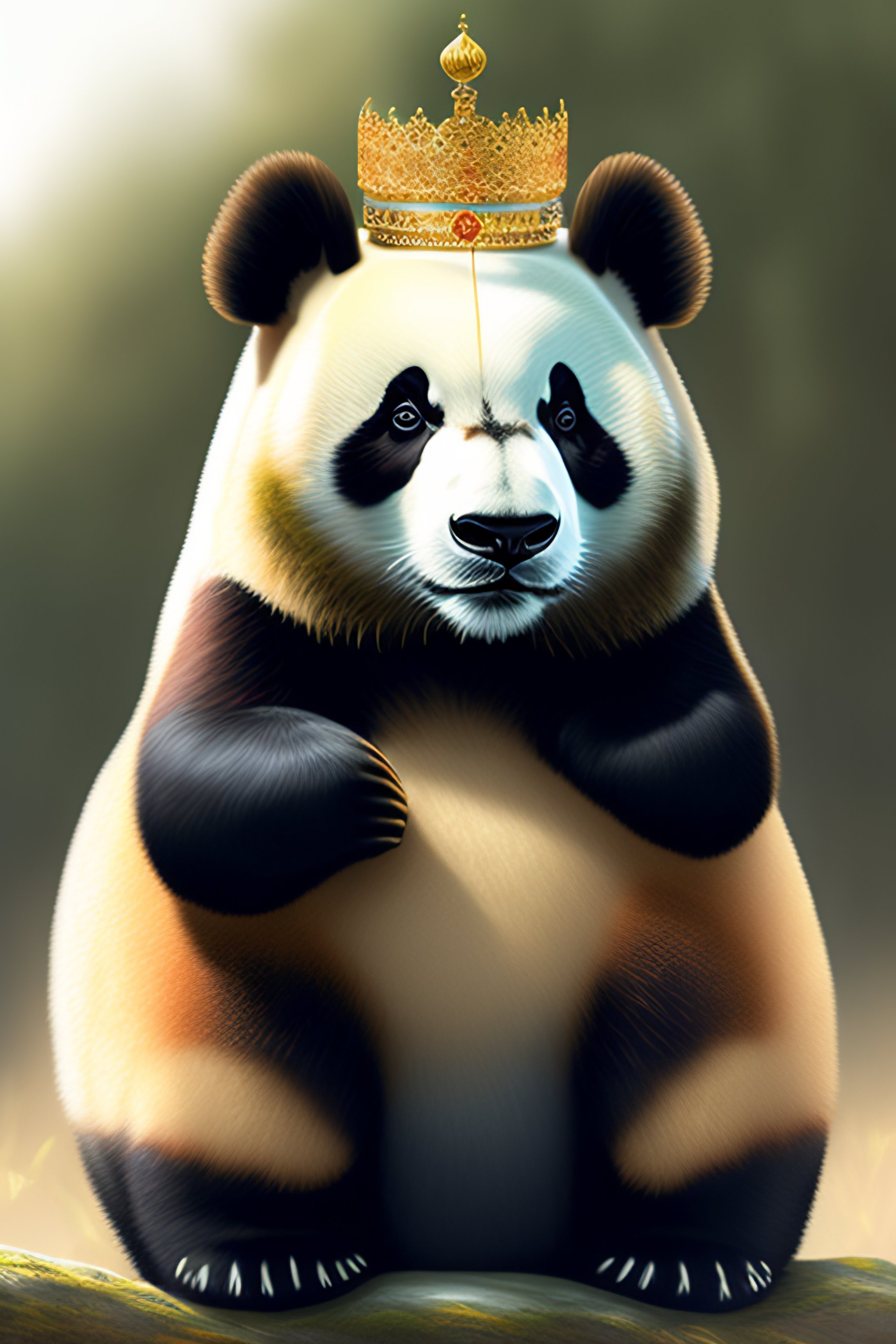 Lexica - Portrait of a panda as a king. wearing a crown