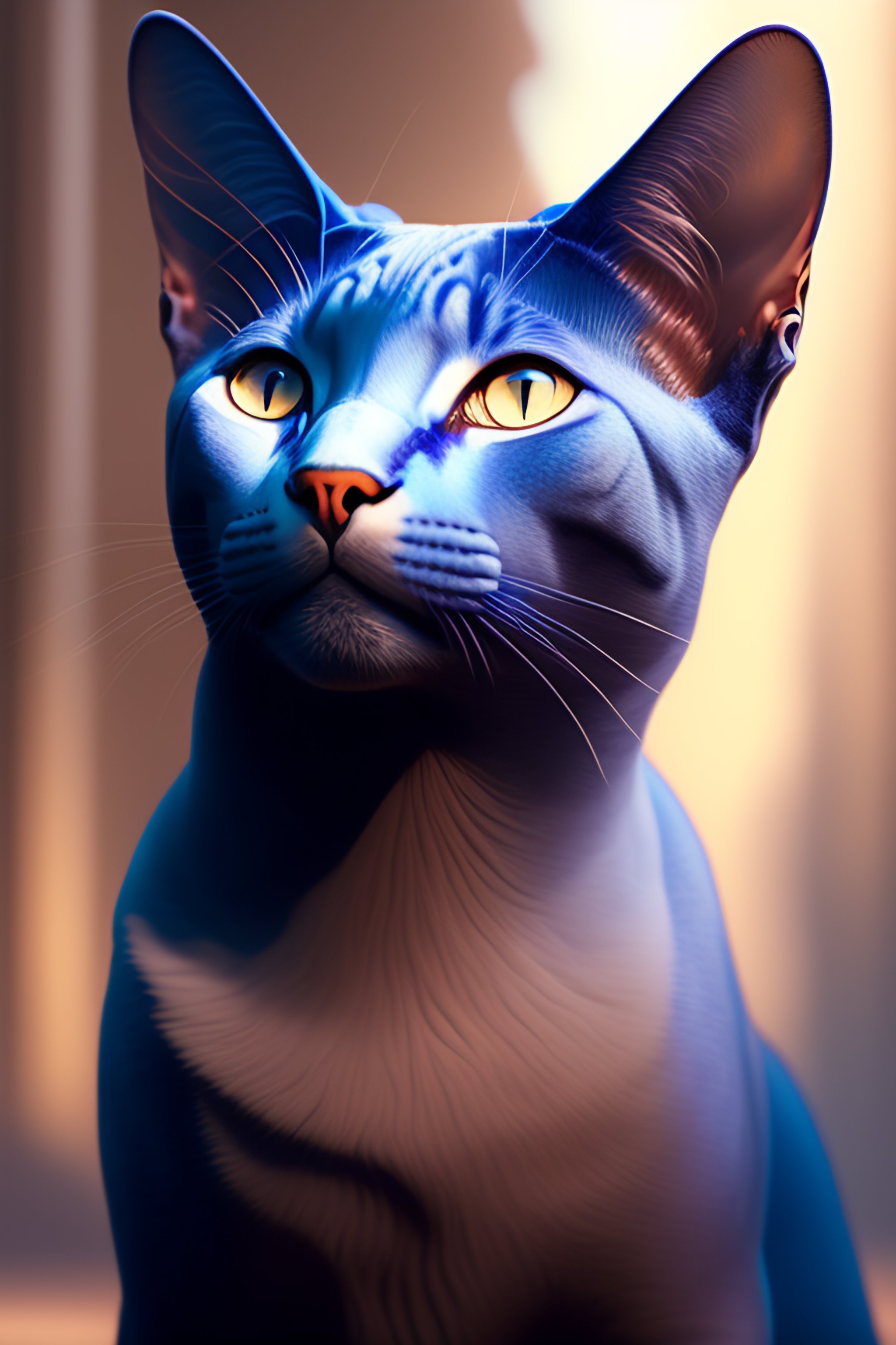 Lexica - Highly detailed surreal vfx portrait of a russian blue cat in ...