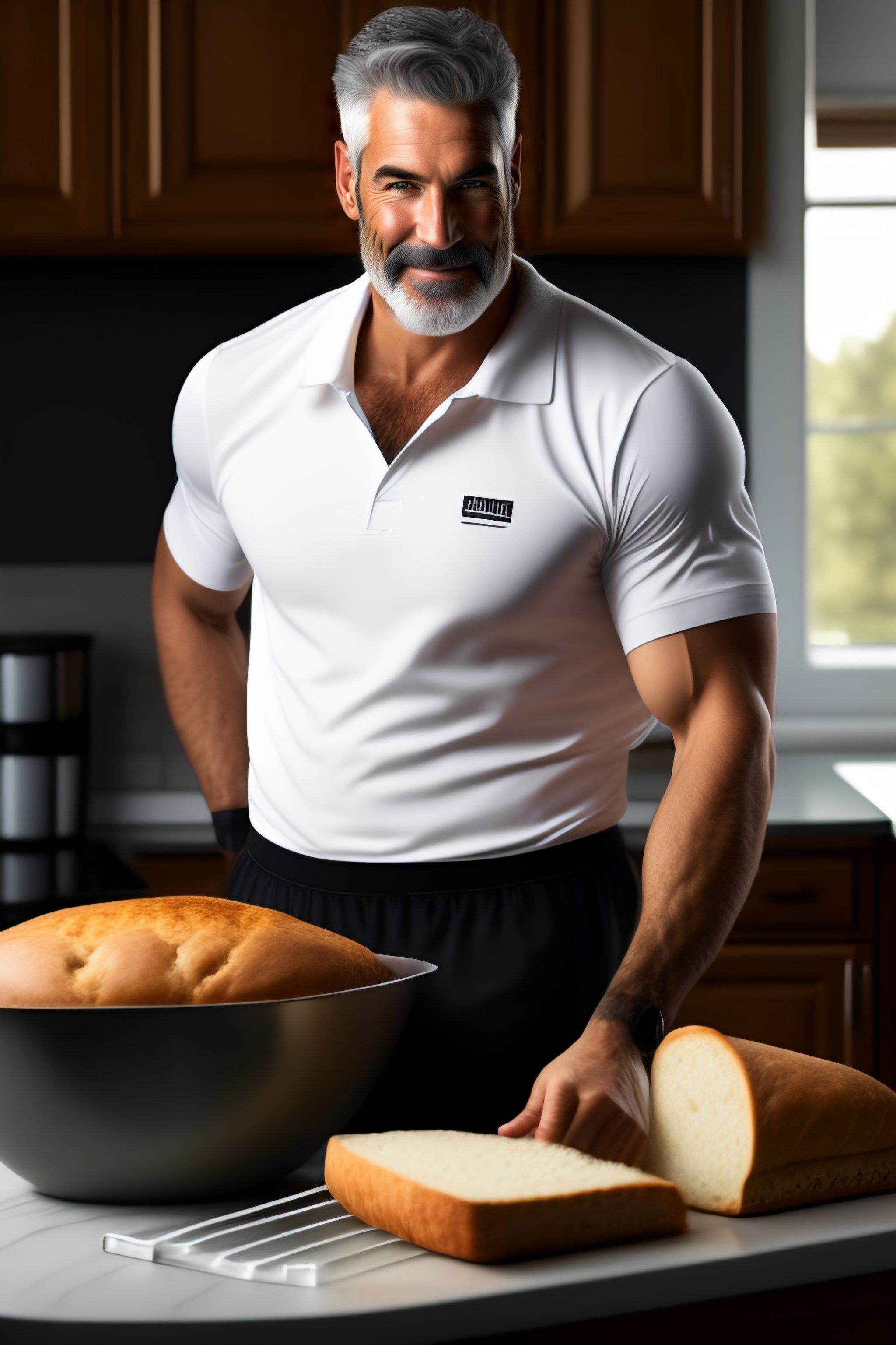 Lexica - Tall slim white man with short dark grey hair style and short ...